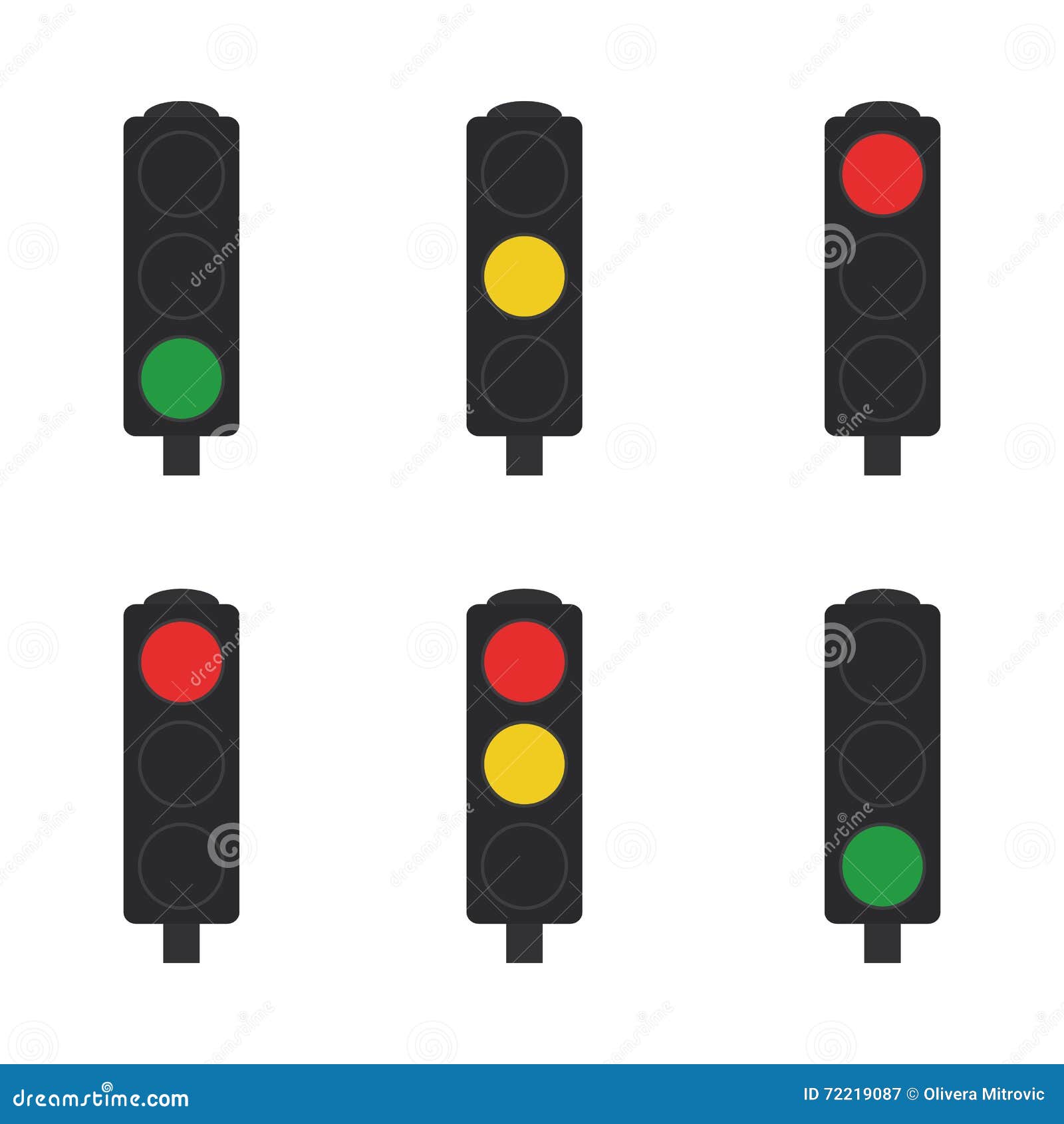Insieme dei semafori illustrazione vettoriale. Illustrazione di ...