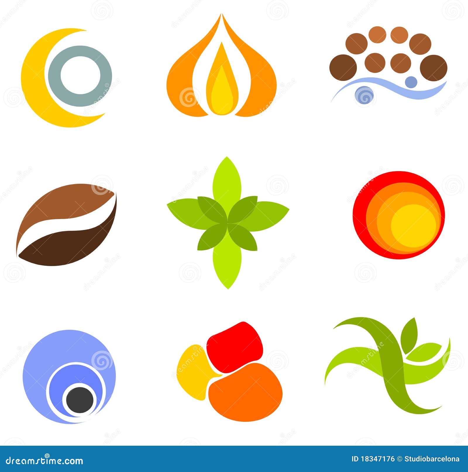 Insieme dei simboli illustrazione vettoriale. Illustrazione di colore ...