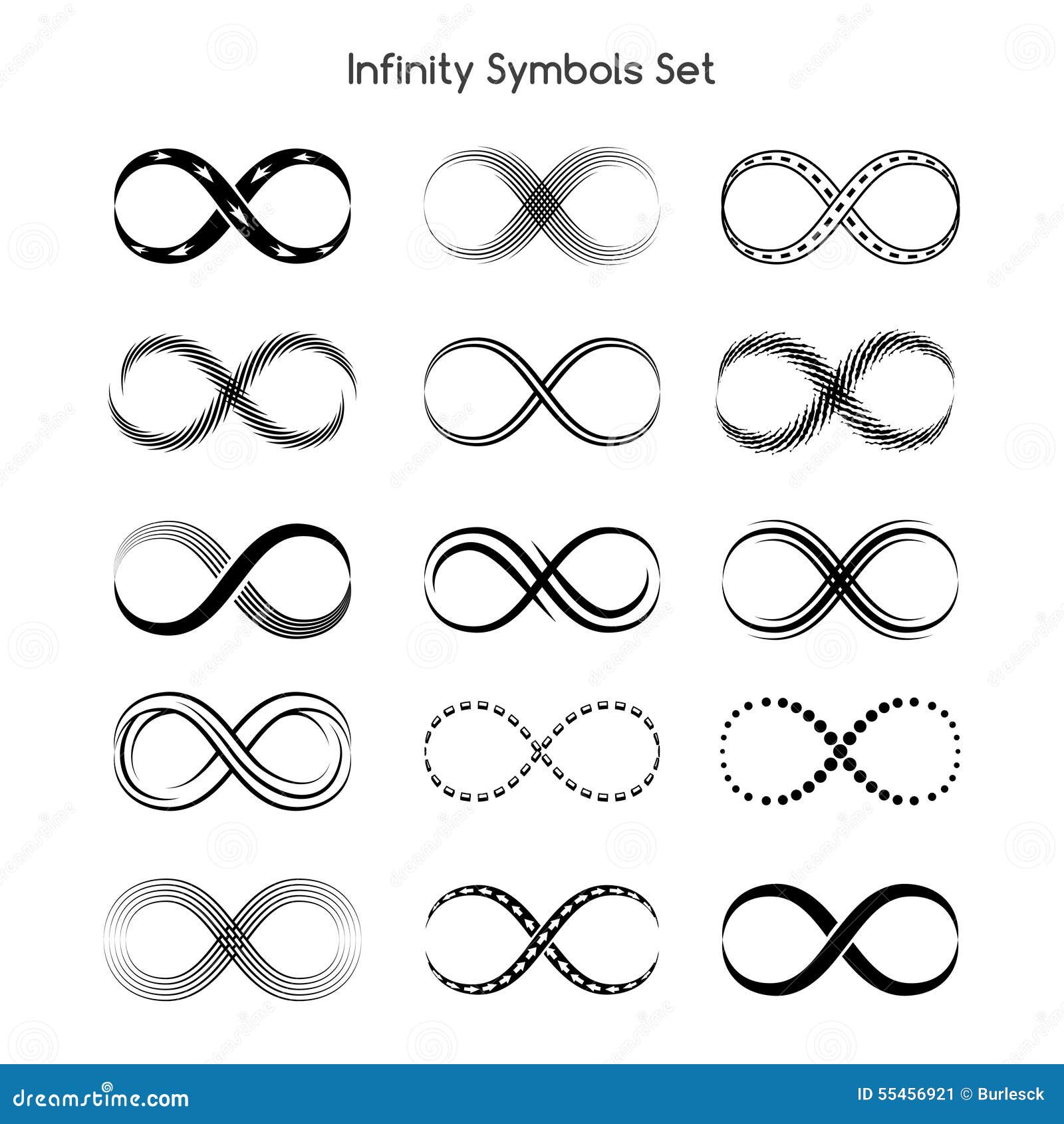 Insieme Dei Simboli Di Infinito Illustrazione Vettoriale ...