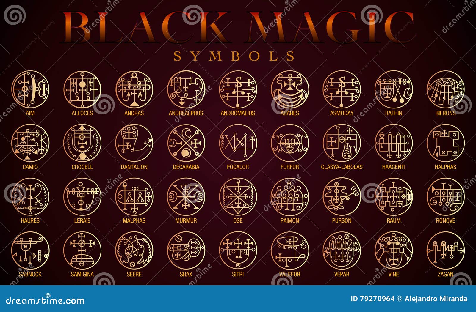 Insieme Dei Simboli Di Magia Nera Illustrazione Vettoriale ...