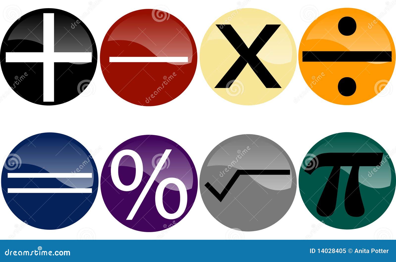 Insieme Dei Simboli Di Per La Matematica Illustrazione Vettoriale ...
