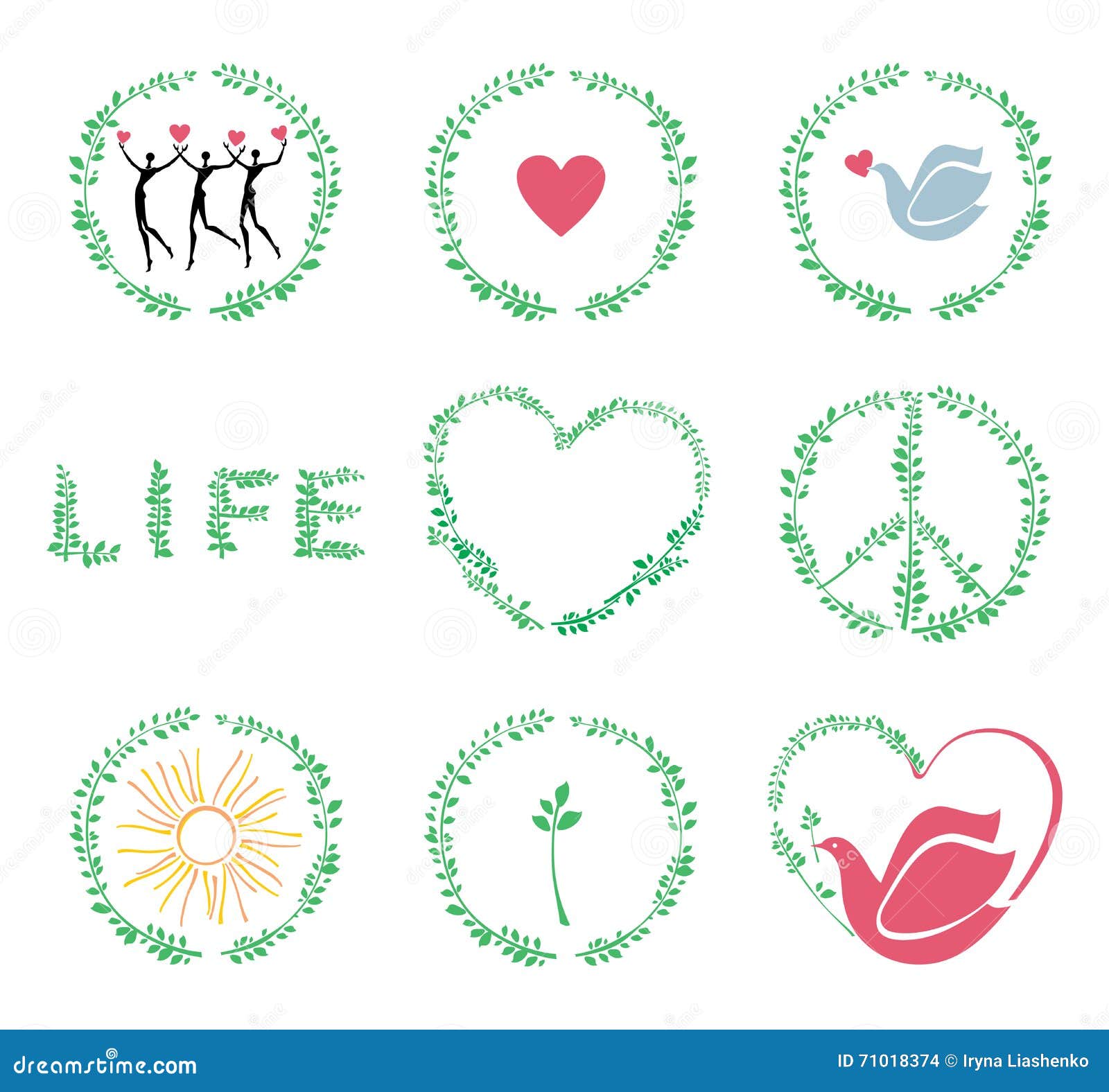 Insieme Dei Simboli Di Vita Illustrazione di Stock - Illustrazione di ...