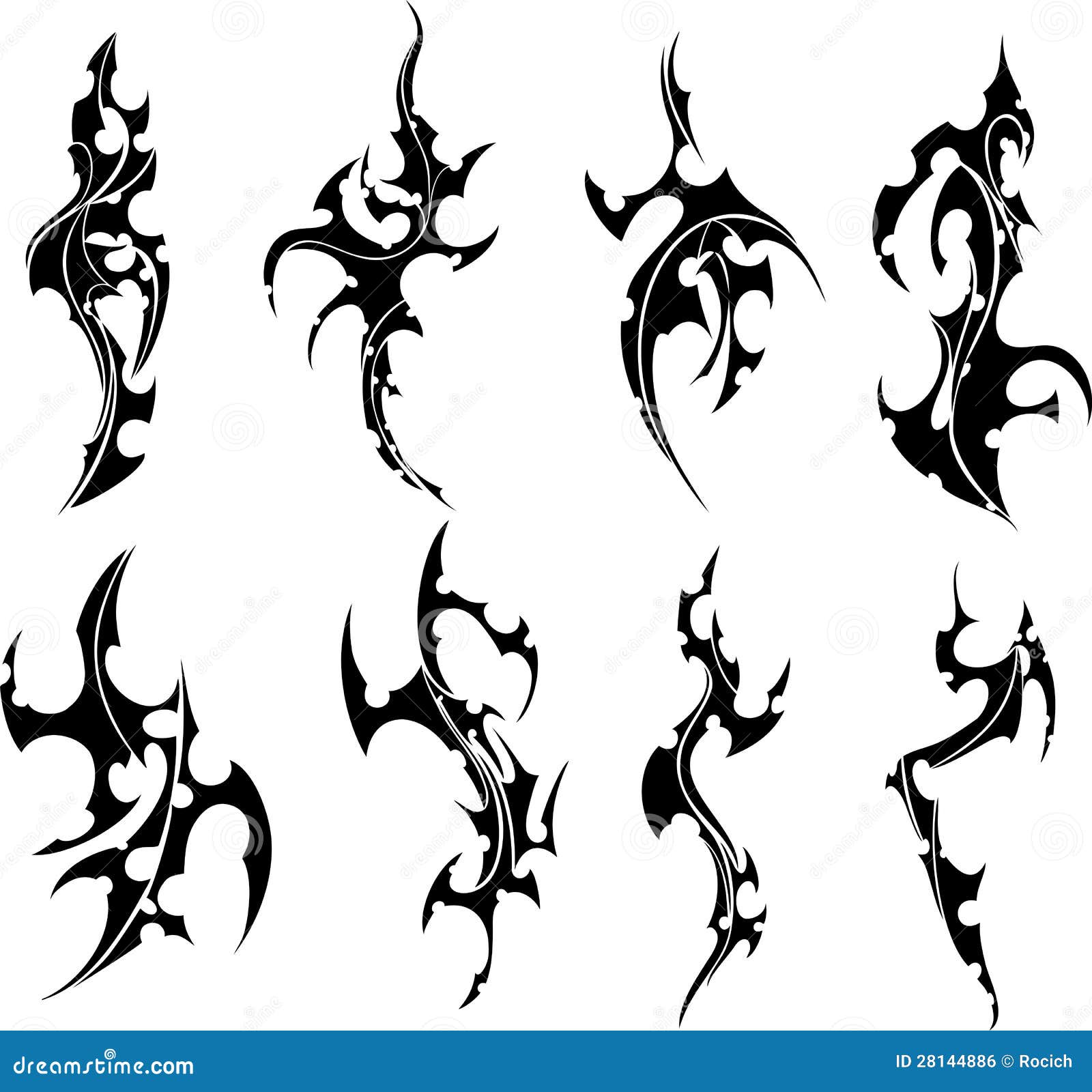 Insieme Dei Tatuaggi Tribali Illustrazione Vettoriale - Illustrazione ...