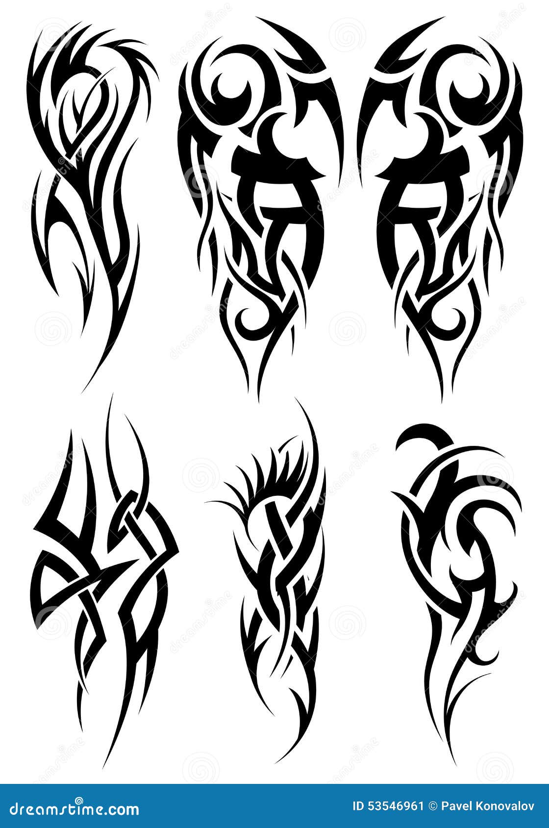 Insieme Dei Tatuaggi Tribali Illustrazione Vettoriale - Illustrazione ...