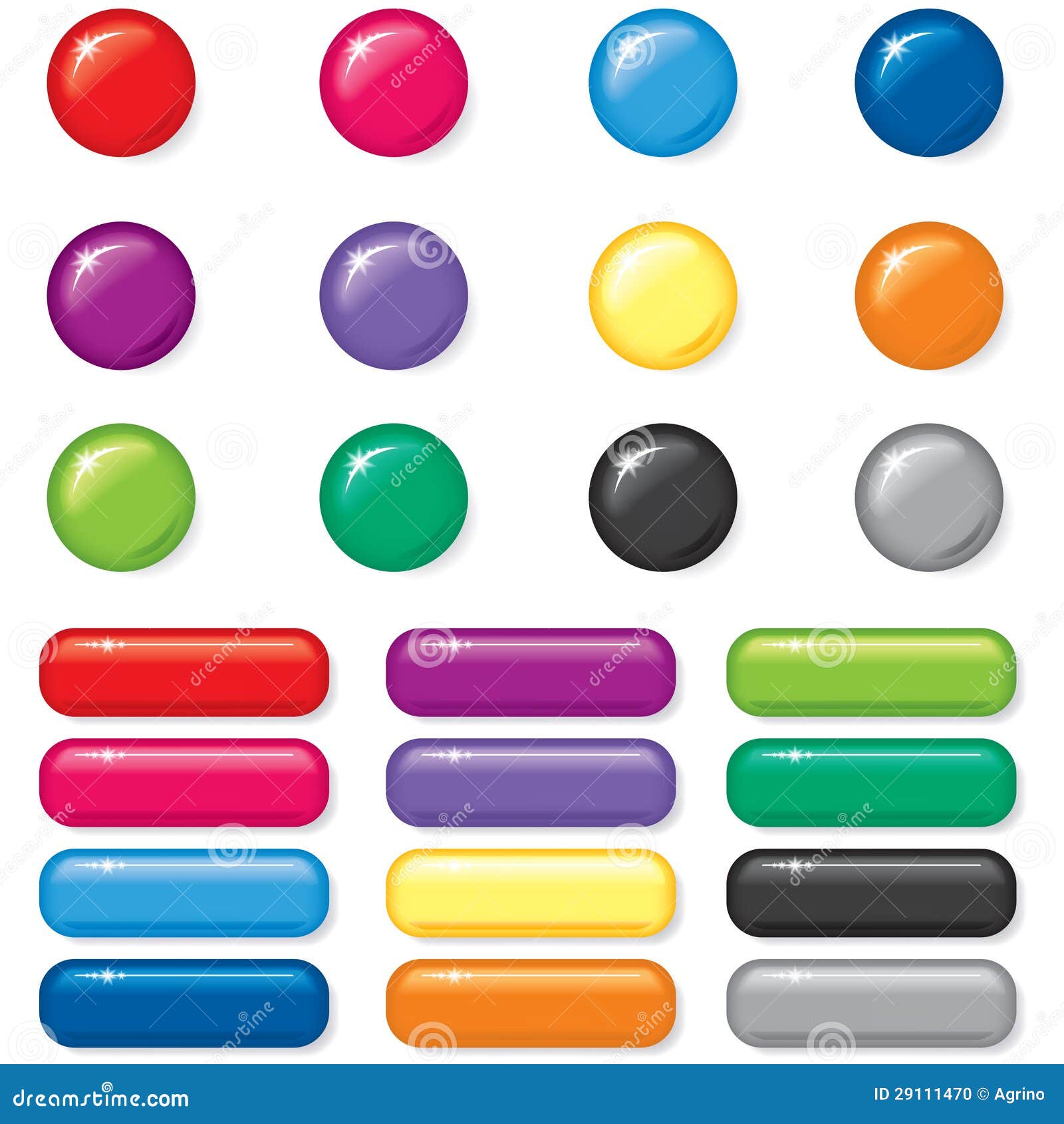 Insieme del bottone 3D illustrazione vettoriale. Illustrazione di rosa ...