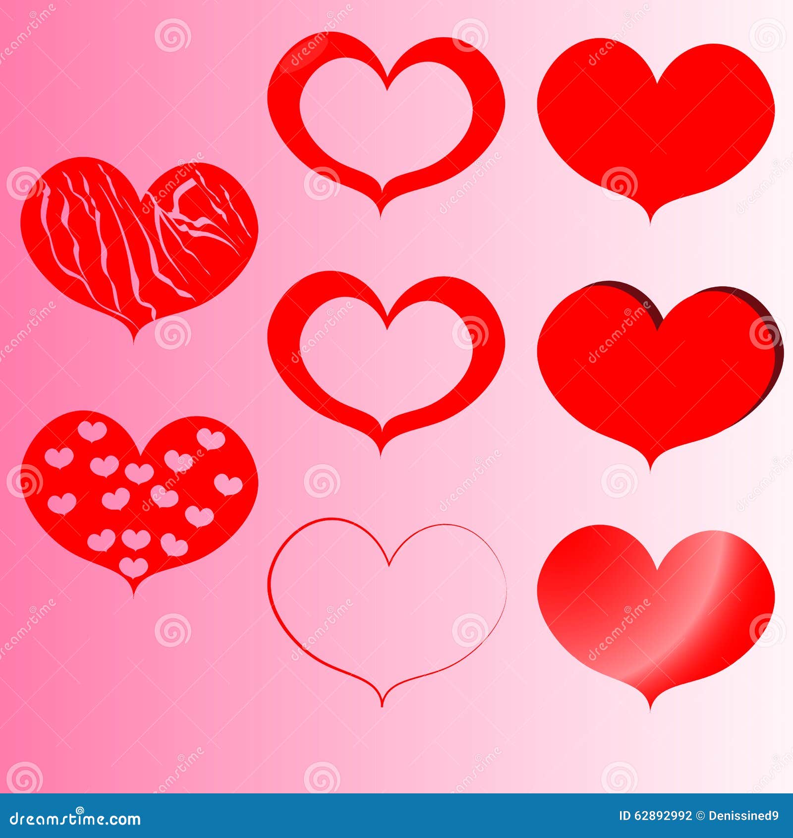 Insieme del cuore illustrazione vettoriale. Illustrazione di decorativo ...