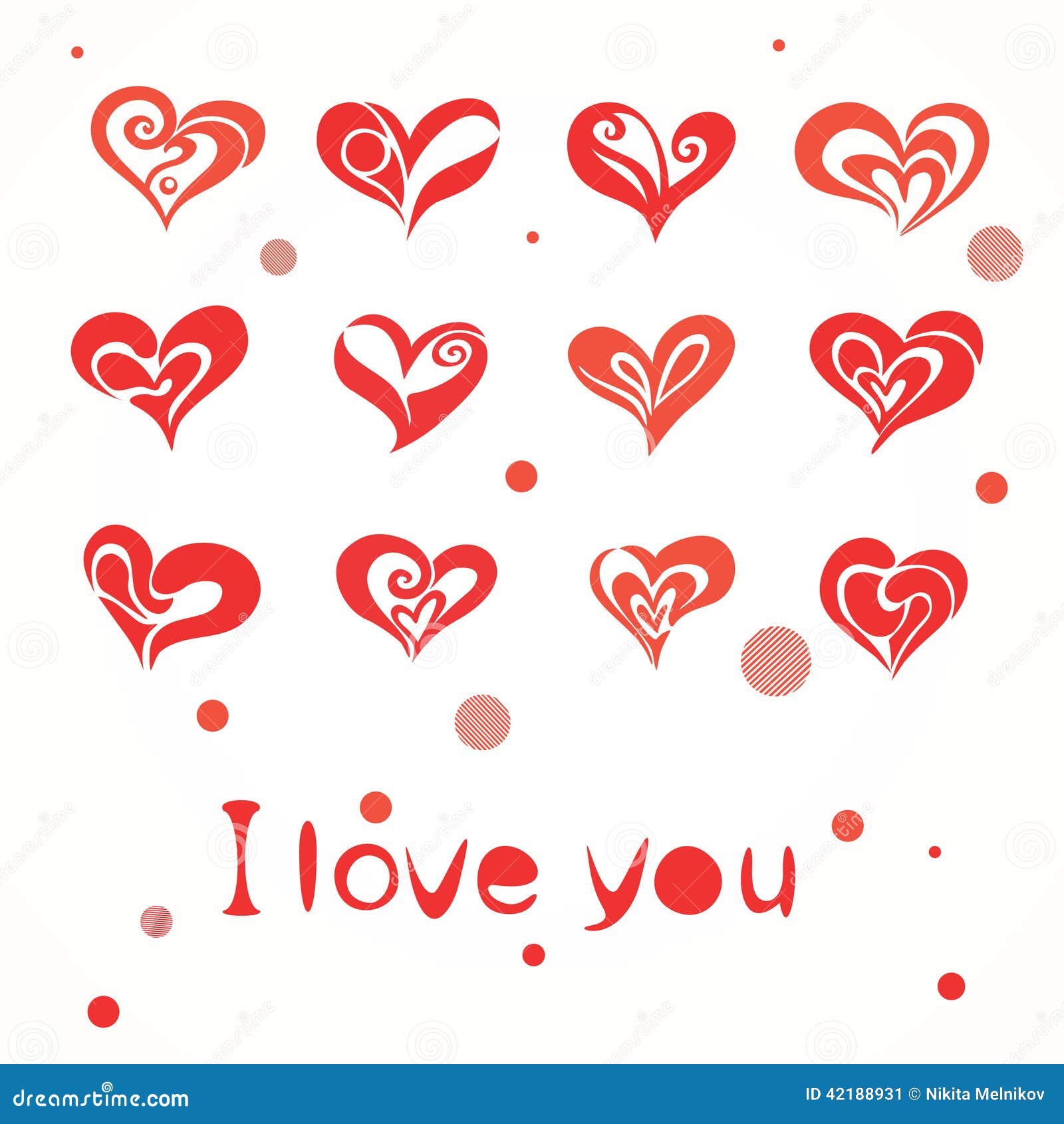 Insieme Del Cuore Di Simbolo Illustrazione Vettoriale - Illustrazione ...