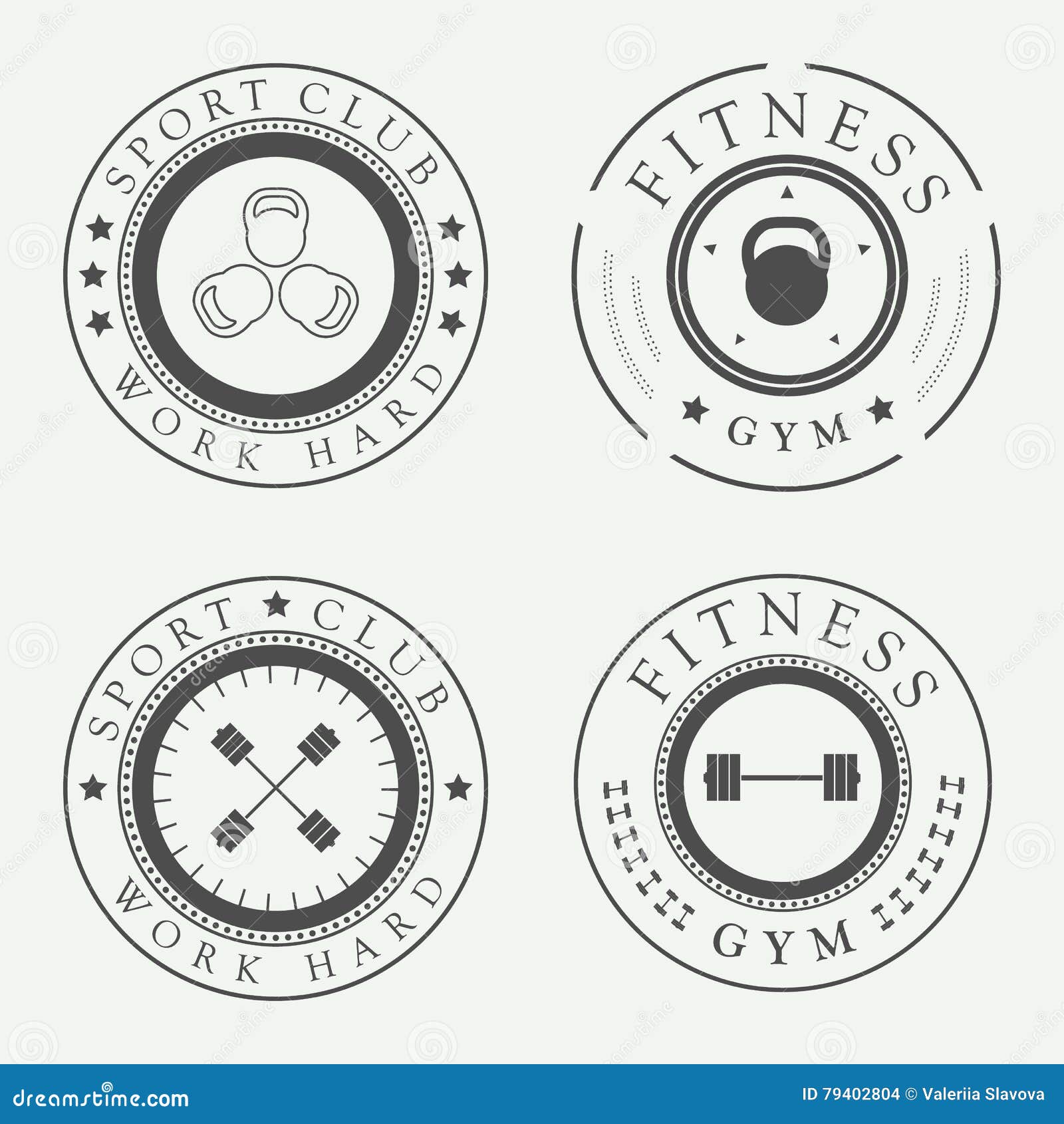 Insieme Del Logos Della Palestra, Illustrazione Vettoriale ...