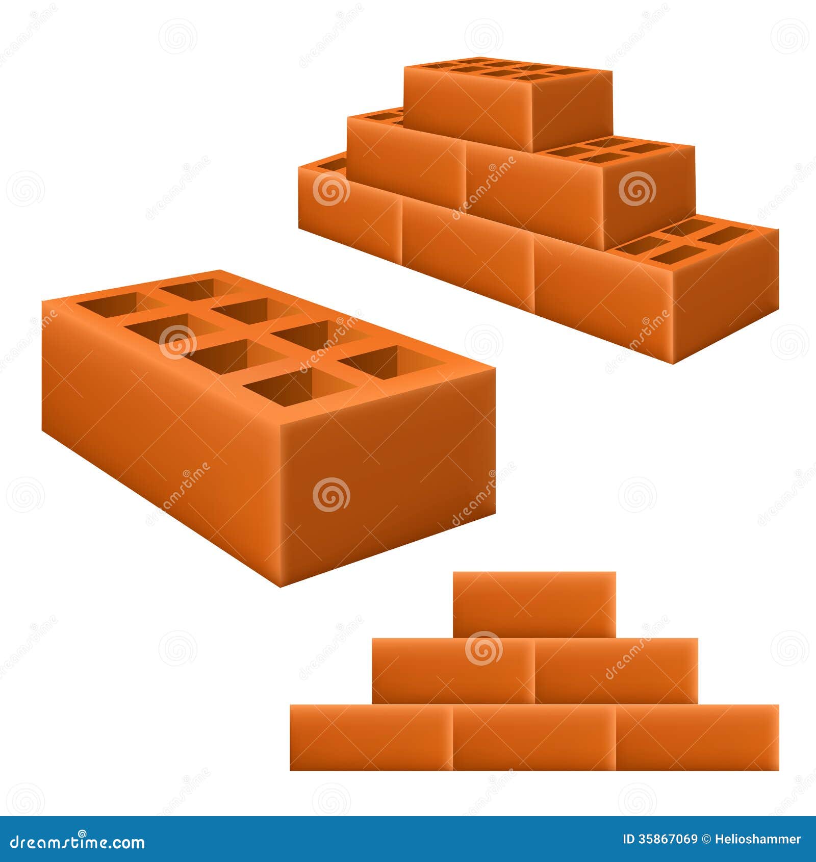 Insieme del mattone illustrazione vettoriale. Illustrazione di marrone ...