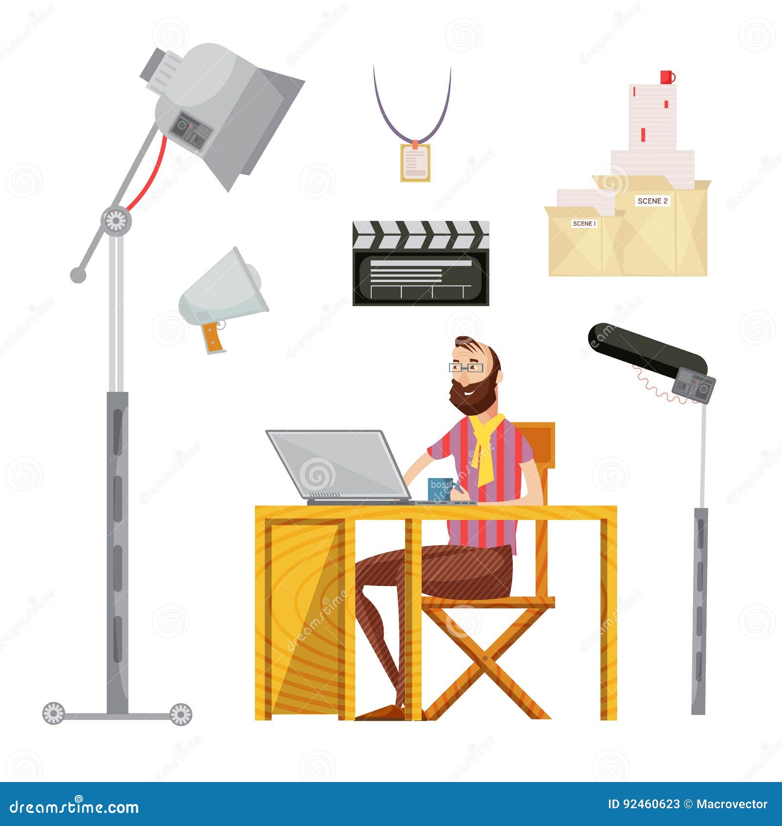 Insieme del regista illustrazione vettoriale. Illustrazione di ...