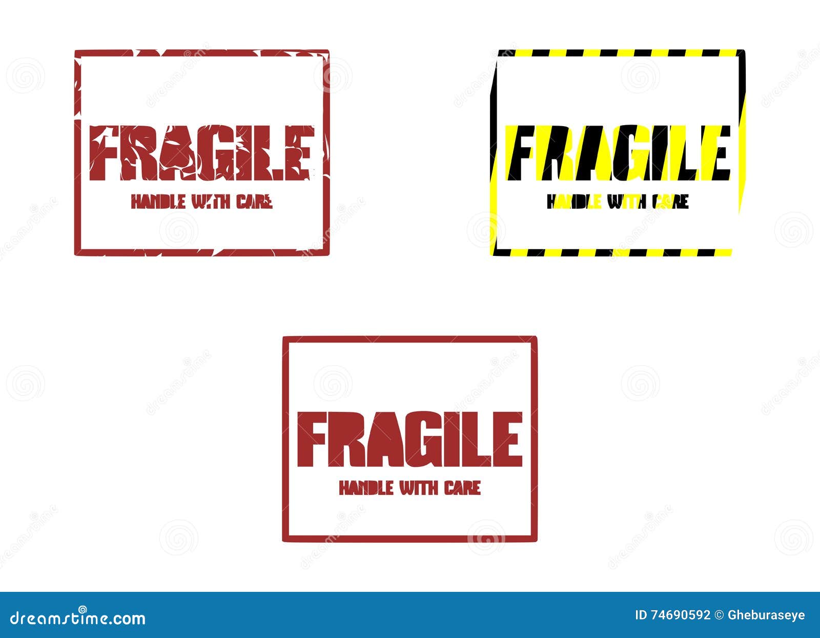 Insieme Dell'etichetta Fragile Variopinta Isolata Illustrazione ...