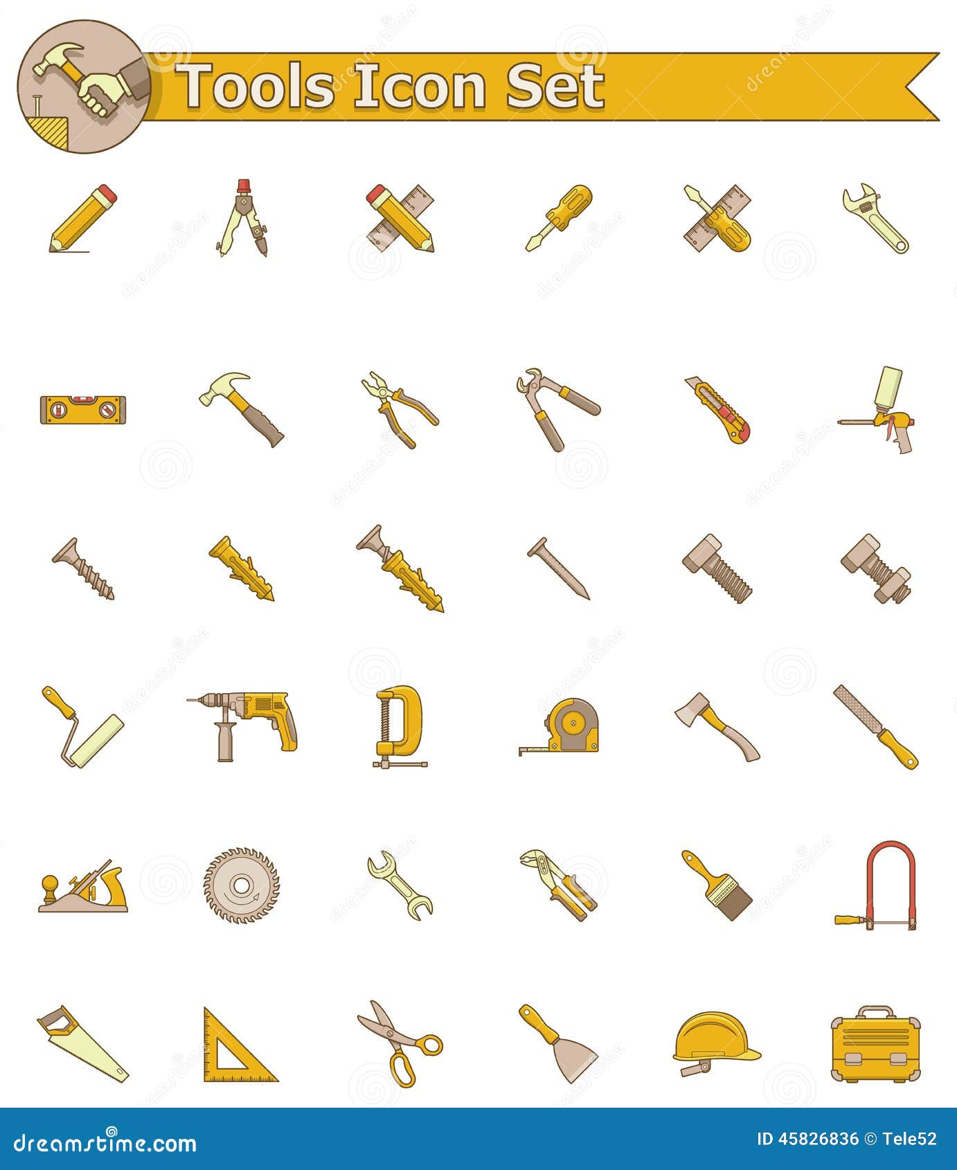 Insieme Dell'icona Degli Strumenti Illustrazione Vettoriale ...