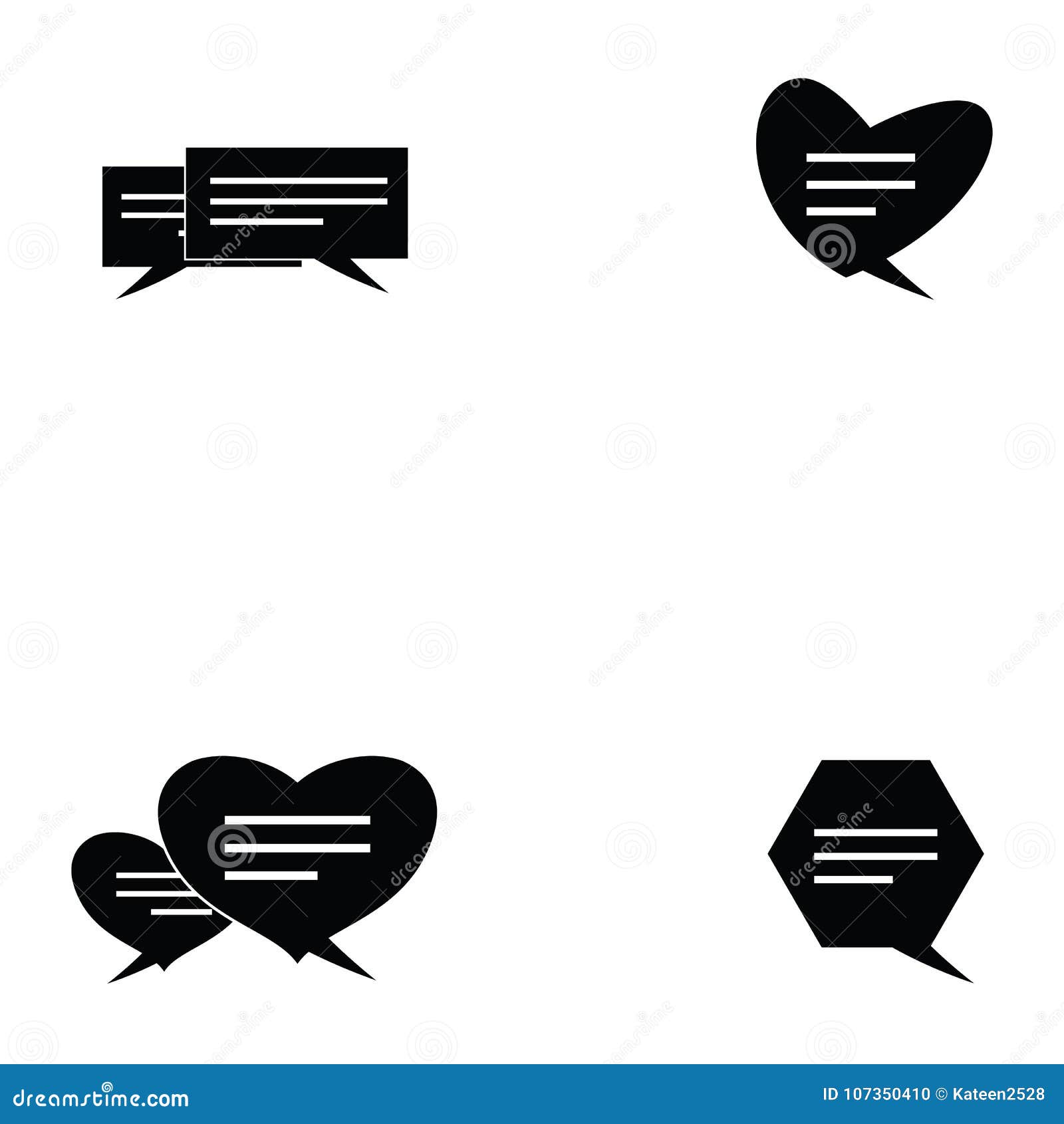 Insieme Dell'icona Dei Messaggi Illustrazione Vettoriale ...