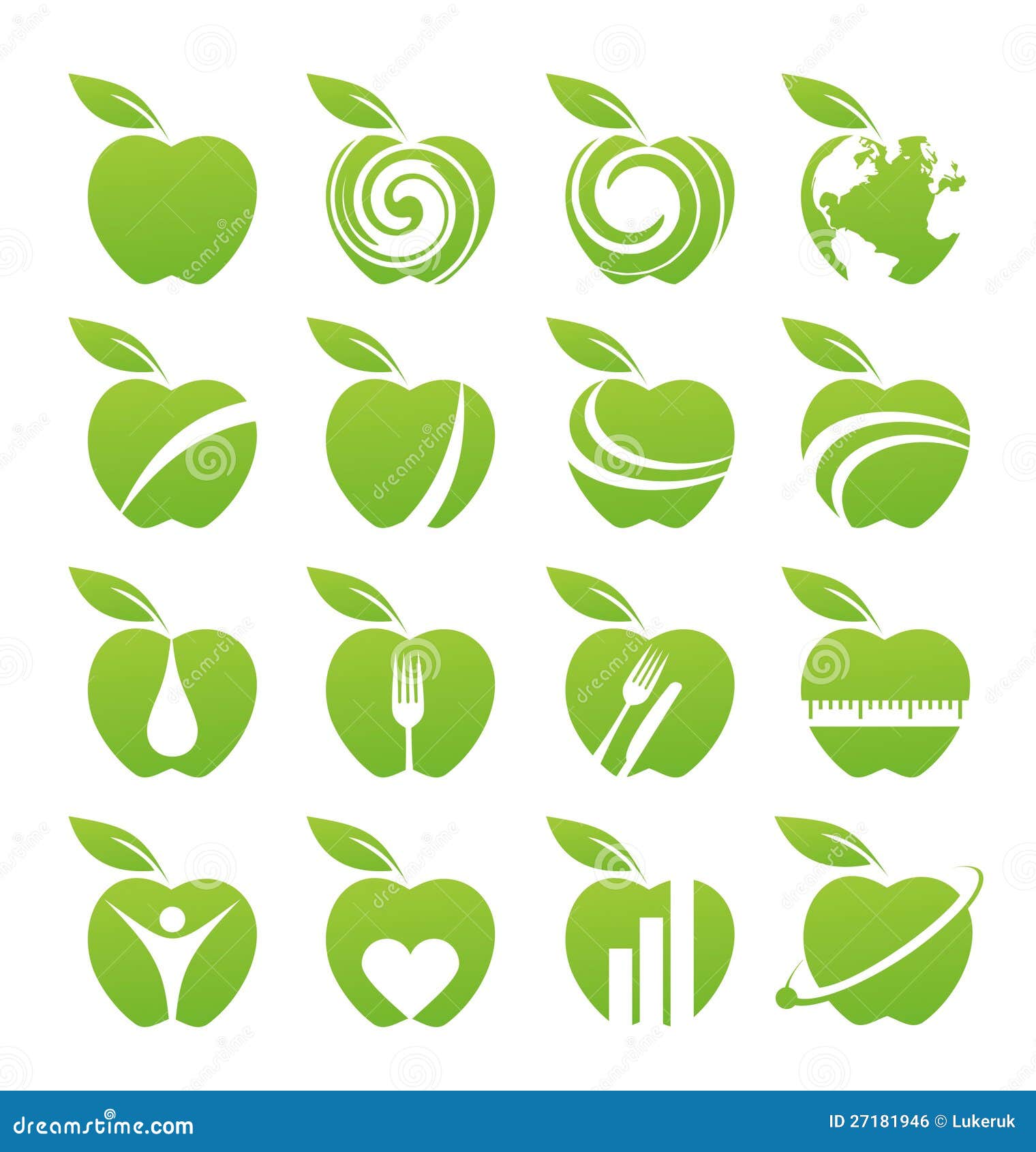 Insieme Dell'icona Del Apple Illustrazione Vettoriale - Illustrazione ...