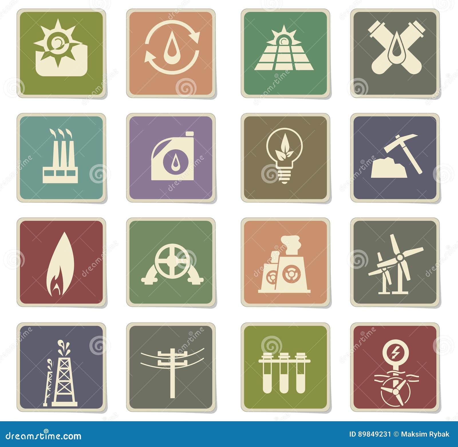 Insieme Dell'icona Del Combustibile Illustrazione di Stock ...