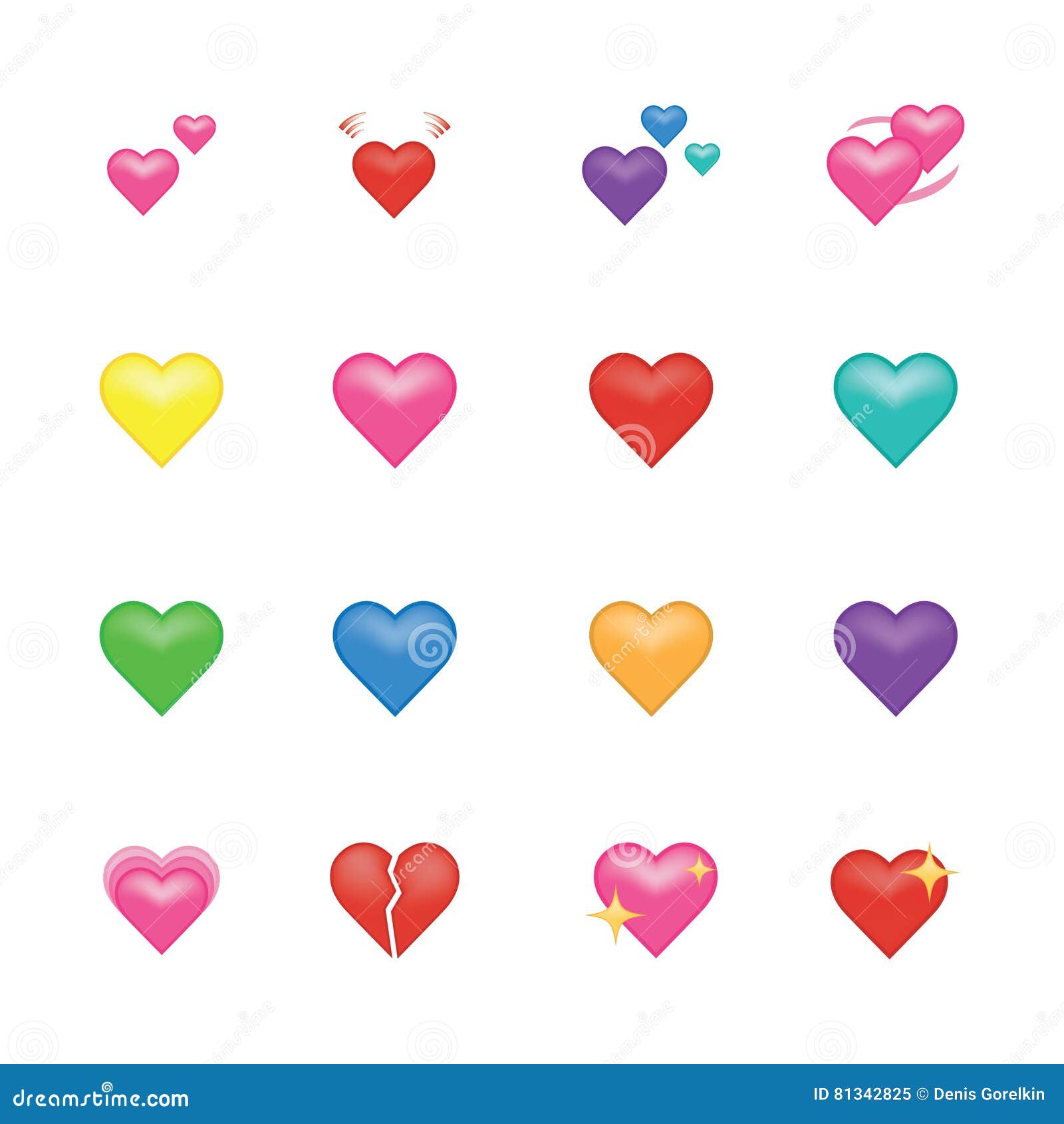 Insieme Dell'icona Del Cuore Illustrazione Vettoriale - Illustrazione ...