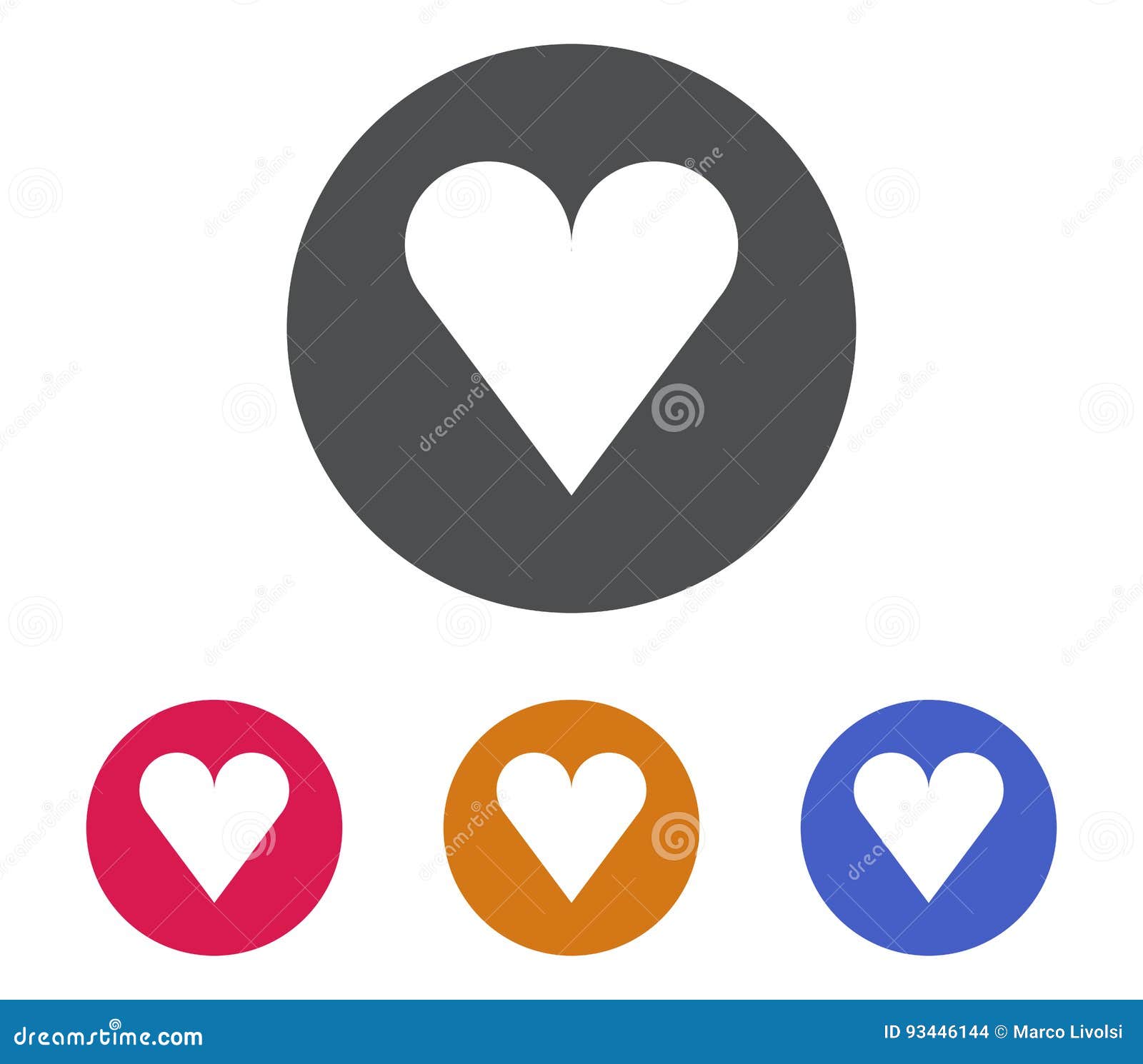 Insieme Dell'icona Del Cuore Illustrazione di Stock - Illustrazione di ...