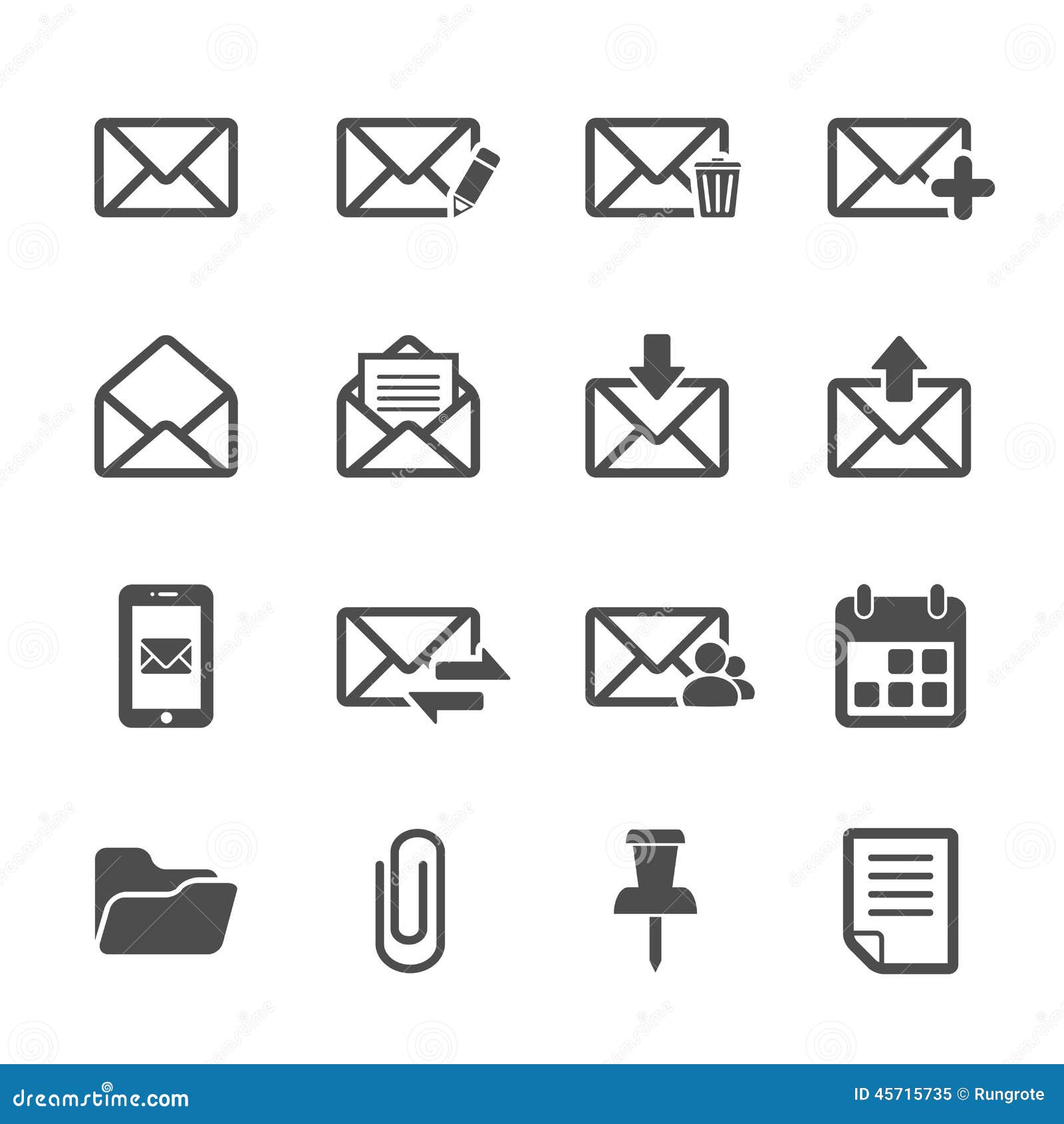 Insieme Dell'icona Del Email, Vettore Eps10 Illustrazione Vettoriale ...