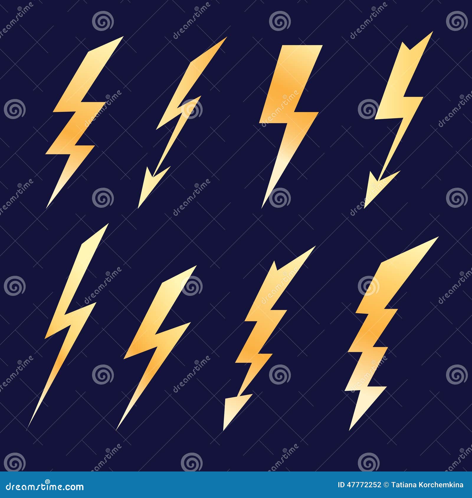 Insieme Dell'icona Del Fulmine Illustrazione Vettoriale - Illustrazione ...