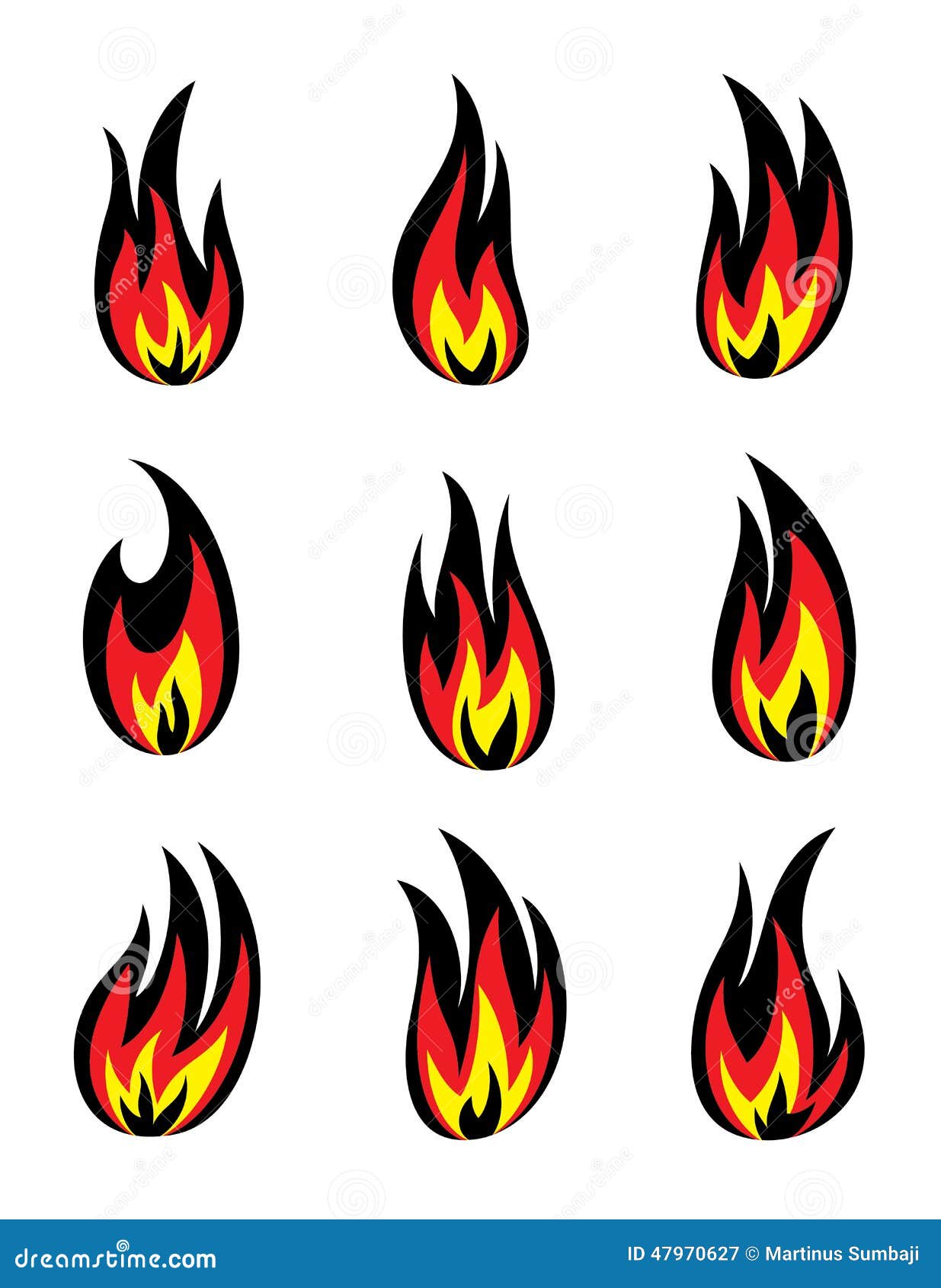 Insieme Dell'icona Del Fuoco Illustrazione Vettoriale - Illustrazione ...