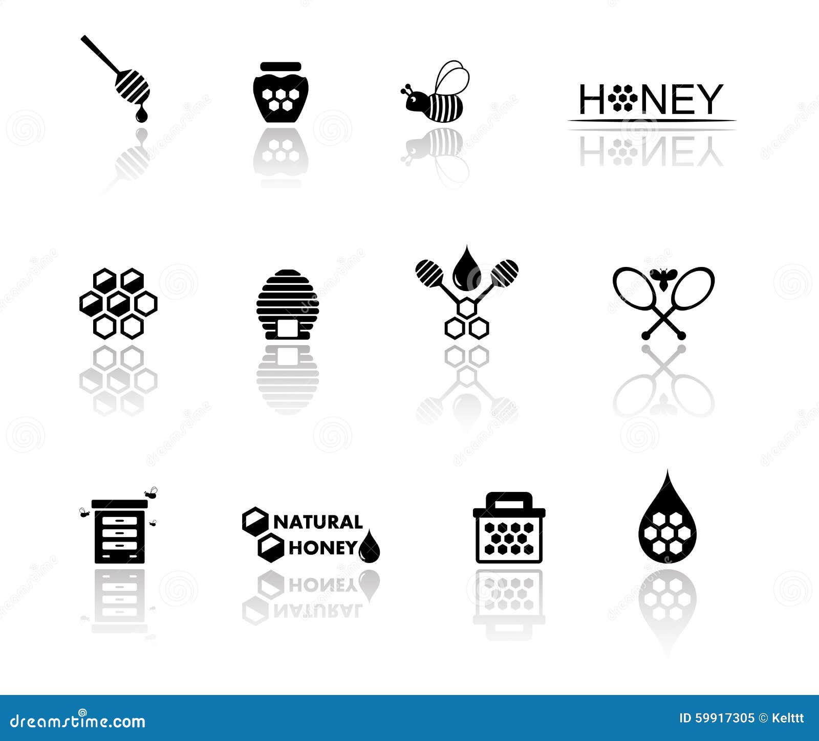 Insieme Dell'icona Del Miele Illustrazione di Stock - Illustrazione di ...