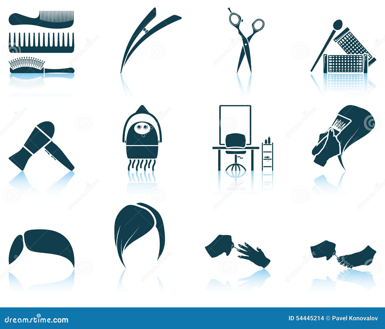 Insieme Dell'icona Del Parrucchiere Illustrazione Vettoriale ...