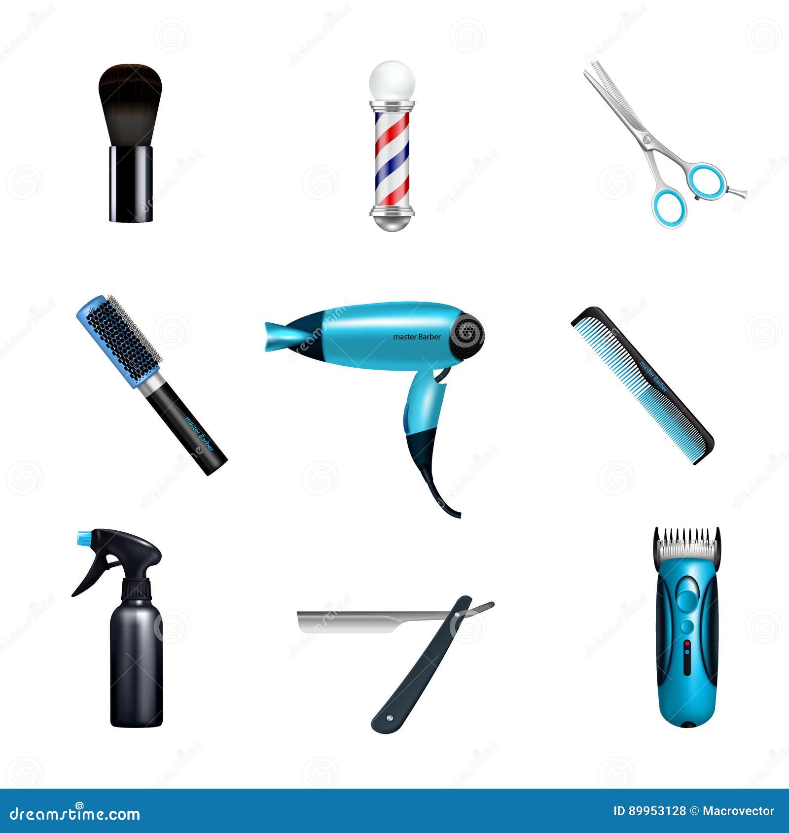 Insieme Dell'icona Del Parrucchiere Illustrazione Vettoriale ...