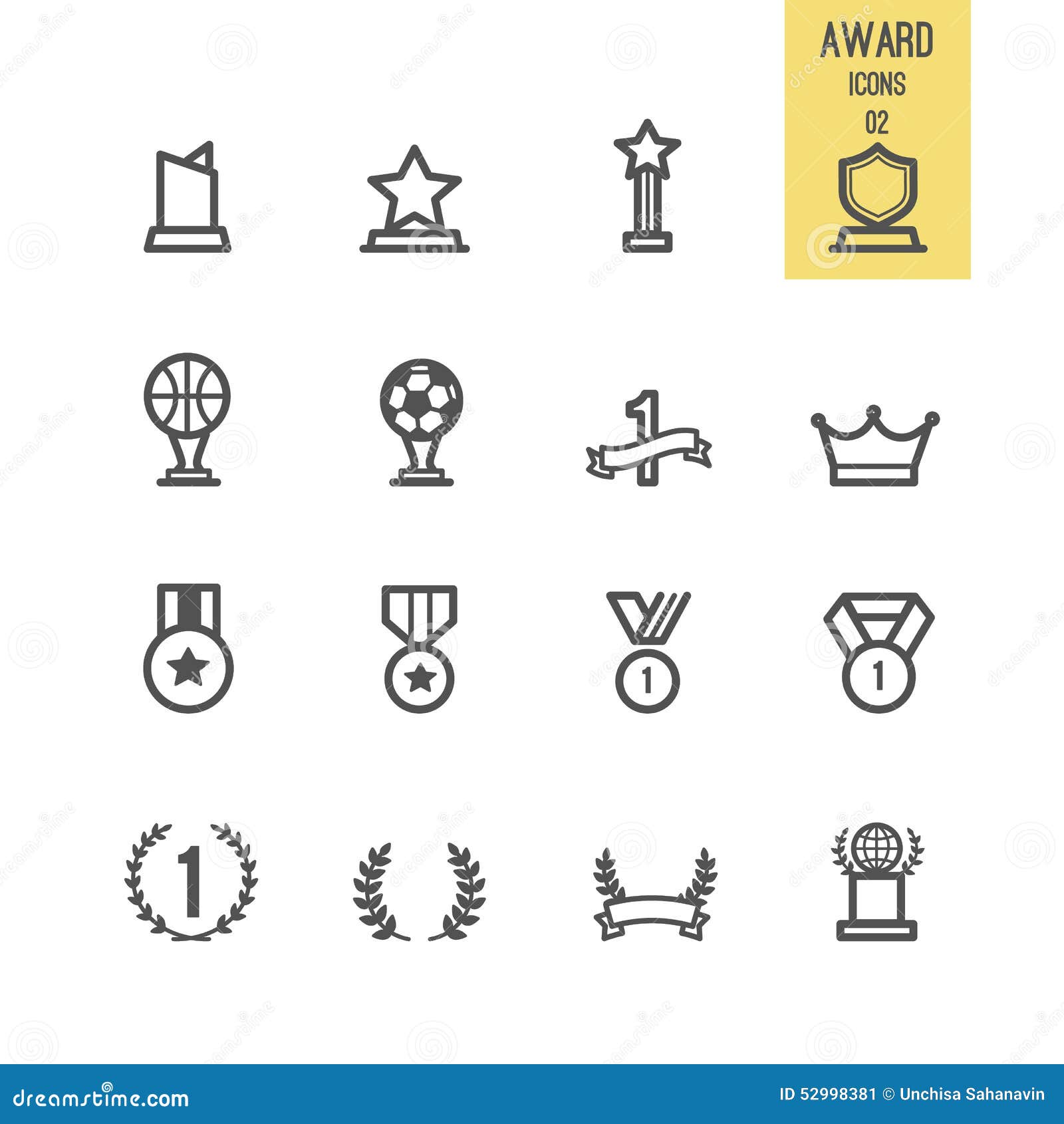 Insieme Dell'icona Del Premio Illustrazione Vettoriale - Illustrazione ...