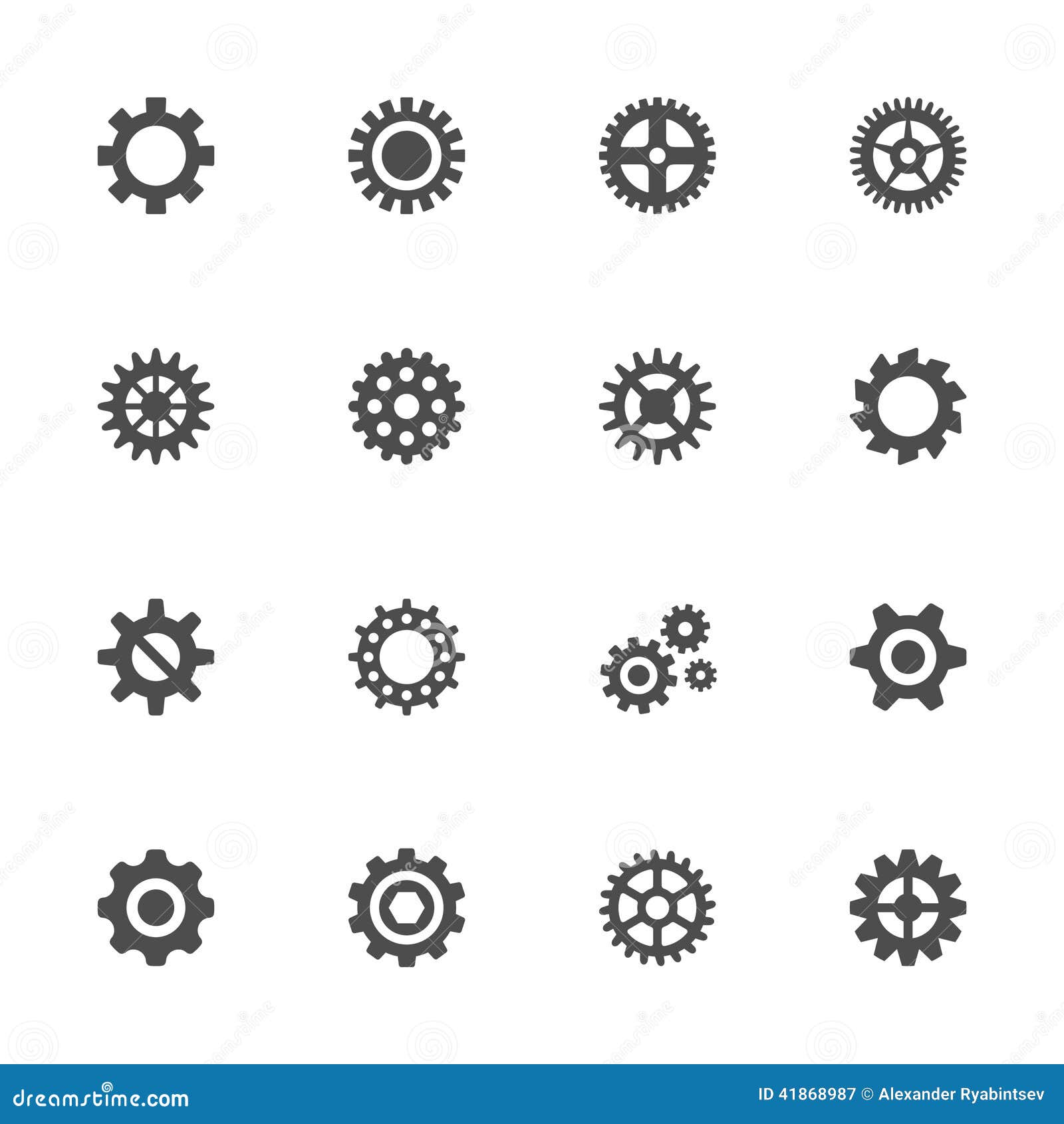 Insieme Dell'icona Dell'ingranaggio Illustrazione Vettoriale ...