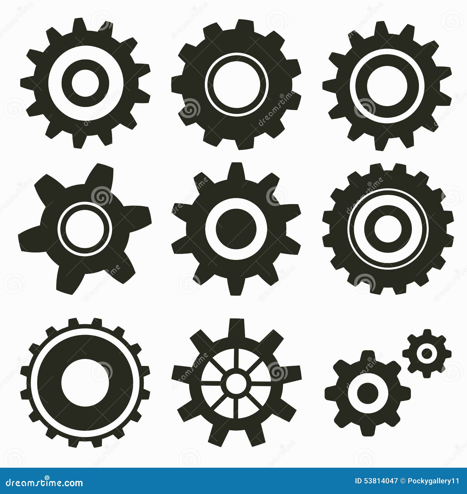 Insieme Dell'icona Dell'ingranaggio Illustrazione Vettoriale ...