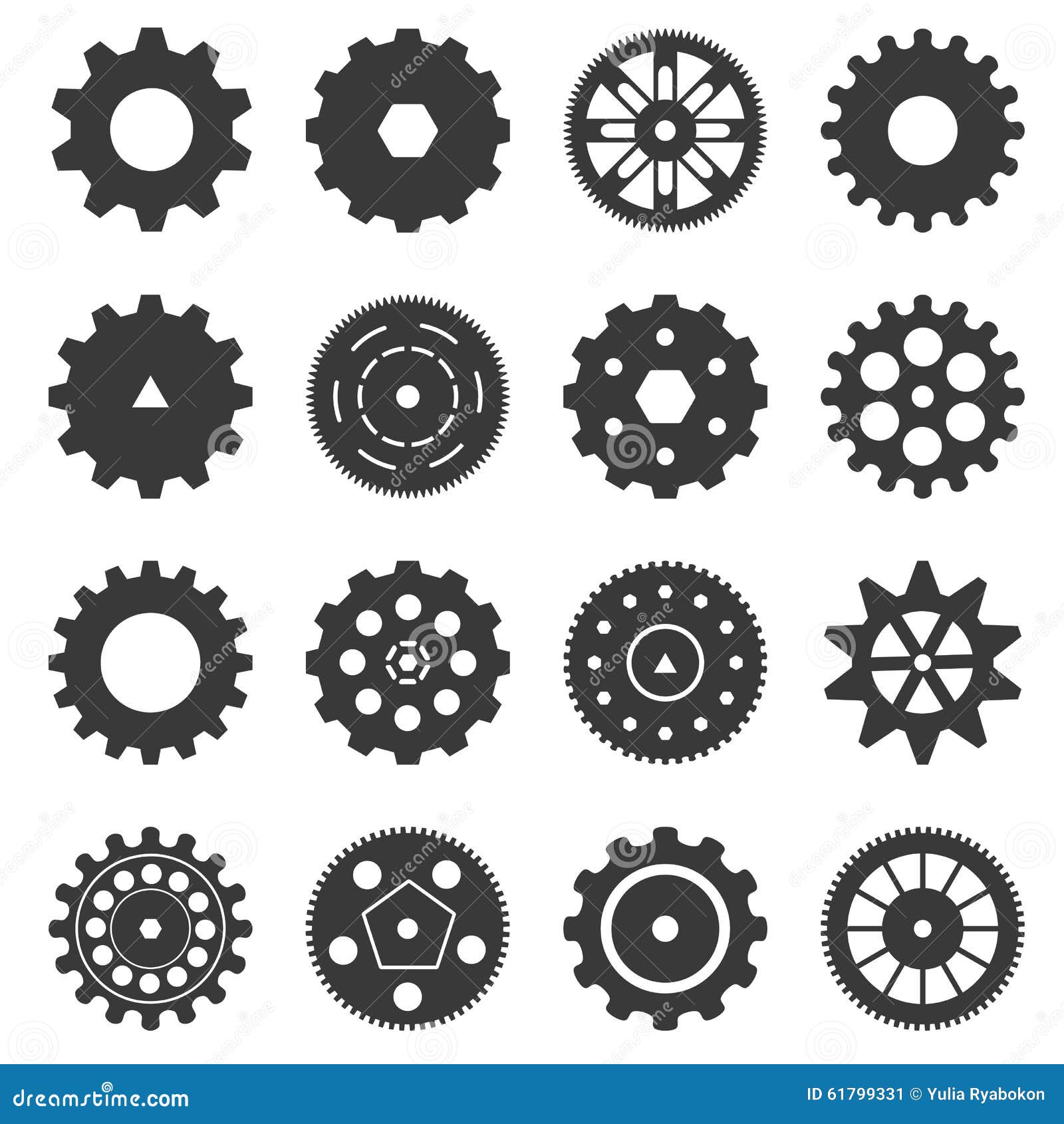 Insieme Dell'icona Dell'ingranaggio Illustrazione Vettoriale ...