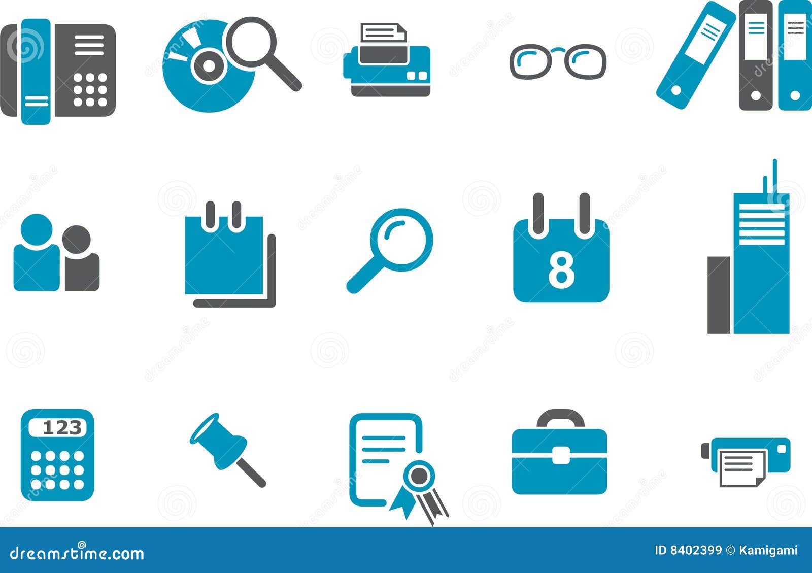 Insieme Dell'icona Dell'ufficio Illustrazione Vettoriale ...