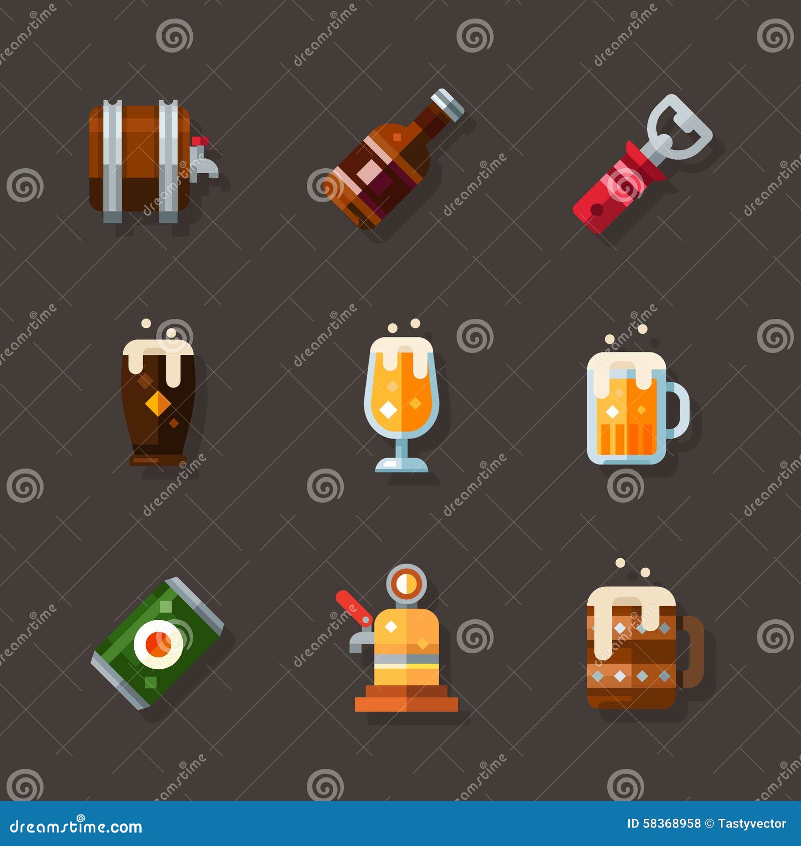 Insieme Dell'icona Della Birra Illustrazione di Stock - Illustrazione ...