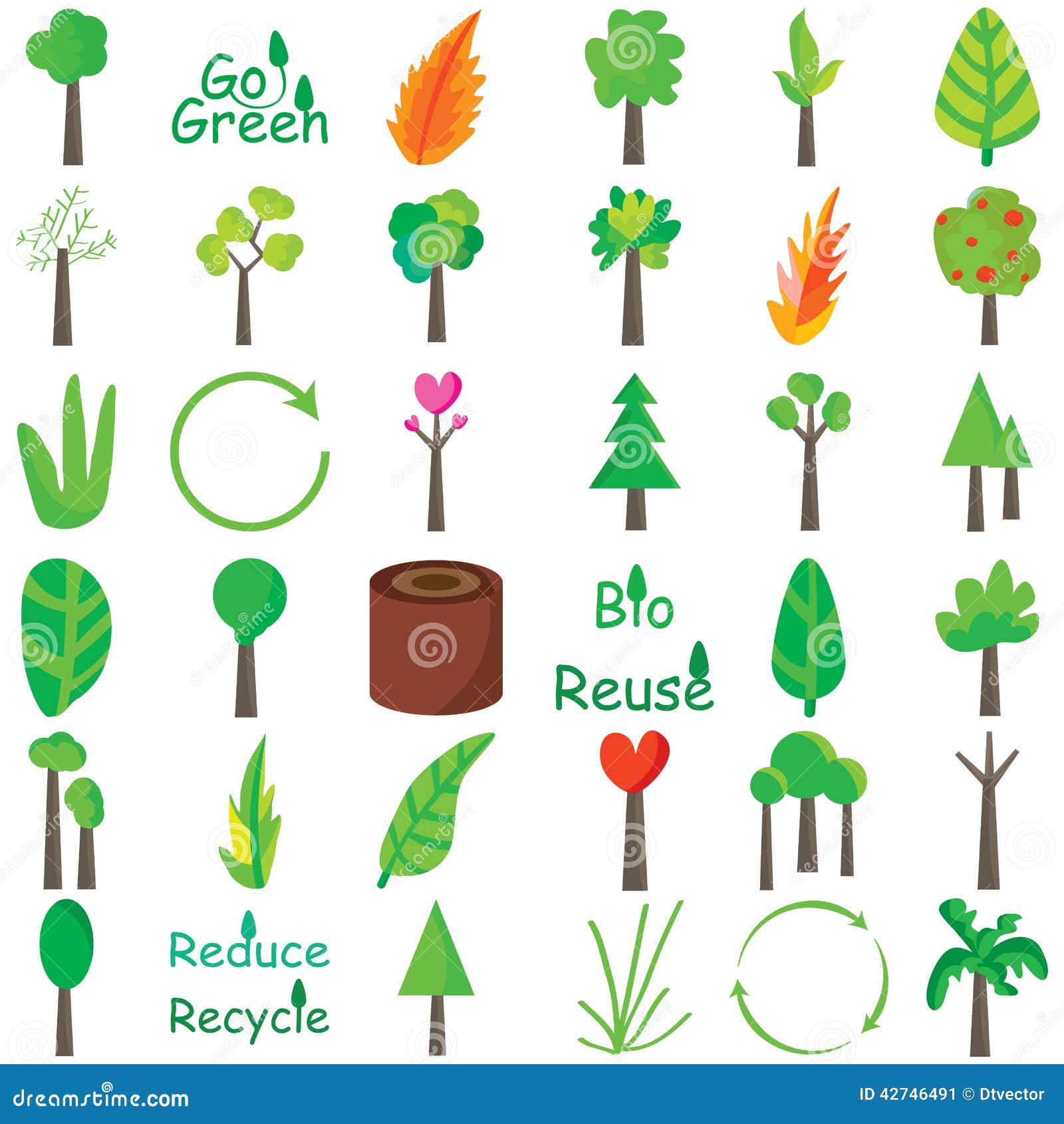 Insieme Dell'icona Delle Piante Illustrazione Vettoriale ...