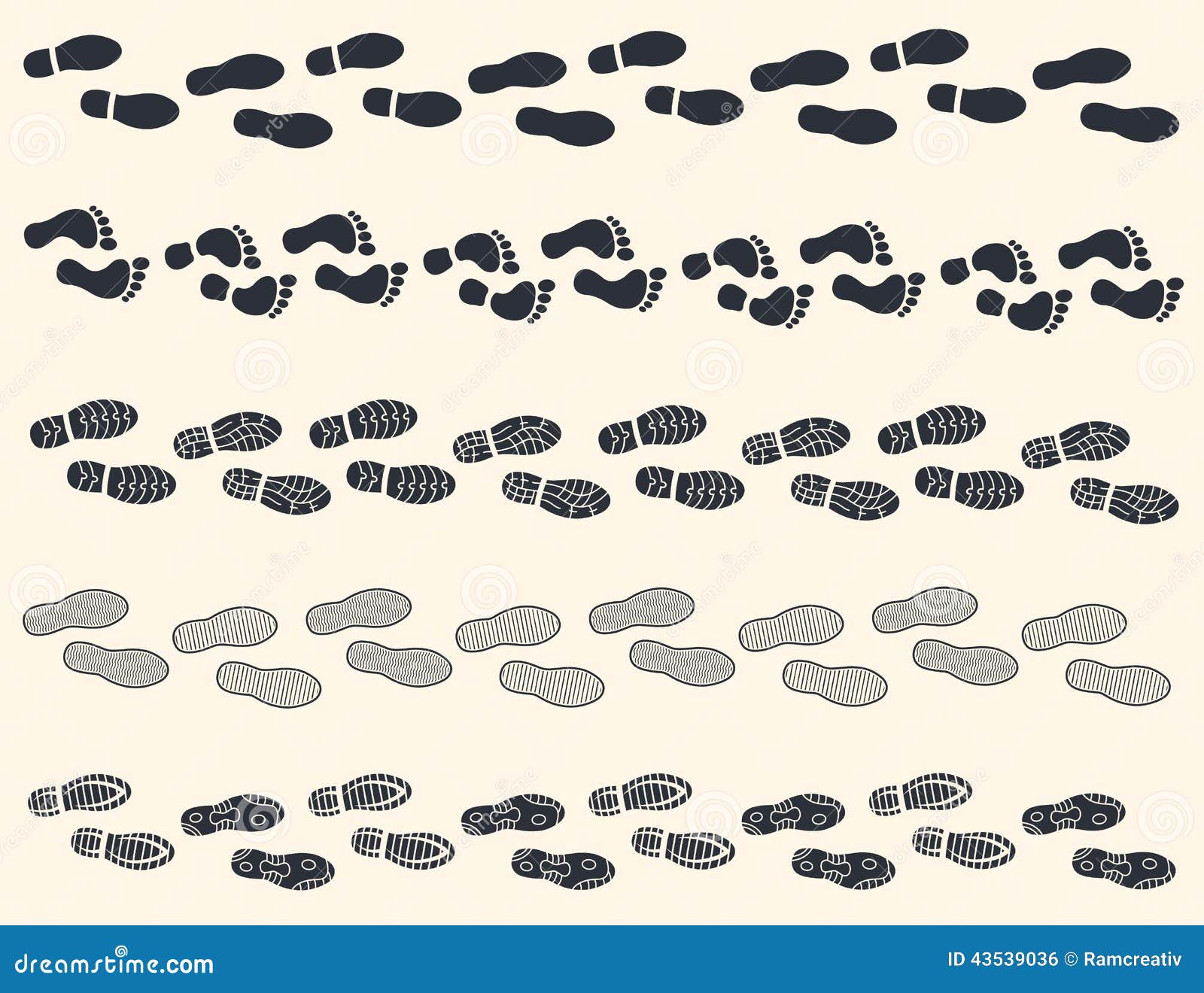Insieme Dell'icona Delle Scarpe Di Orme Illustrazione Vettoriale ...