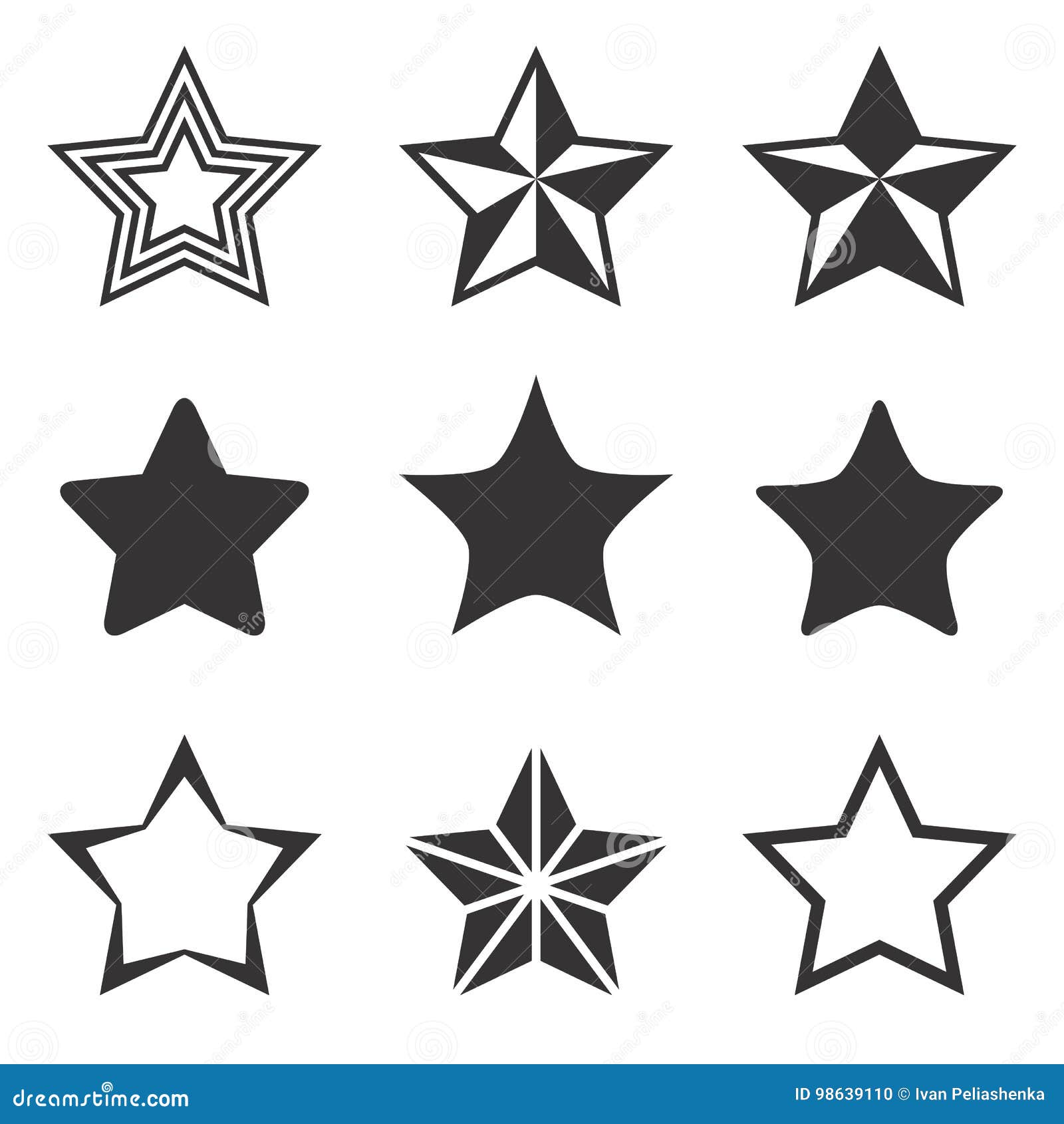 Insieme Dell'icona Delle Stelle Illustrazione di Stock - Illustrazione ...