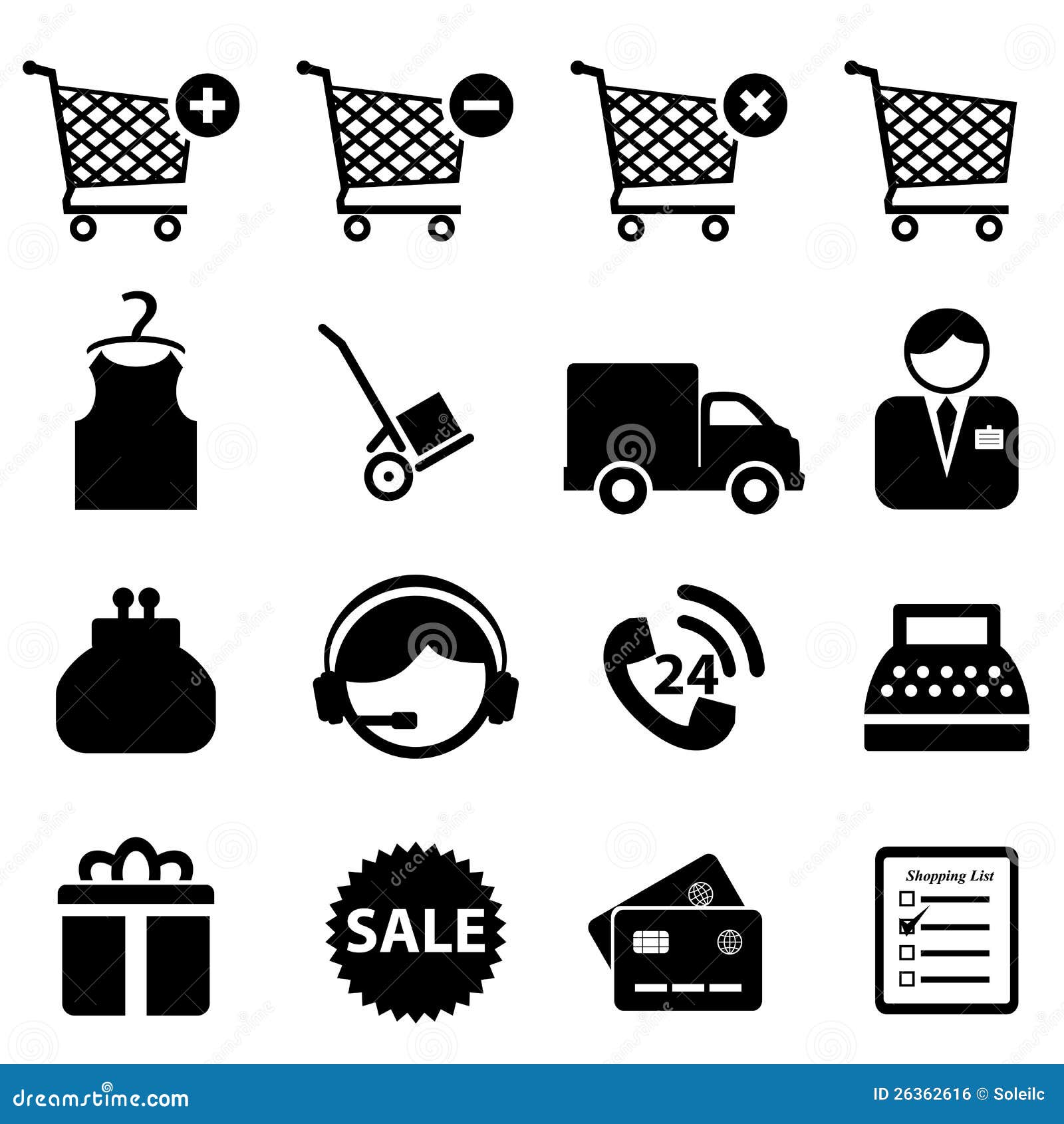 Insieme Dell'icona Di Acquisto Illustrazione Vettoriale - Illustrazione ...