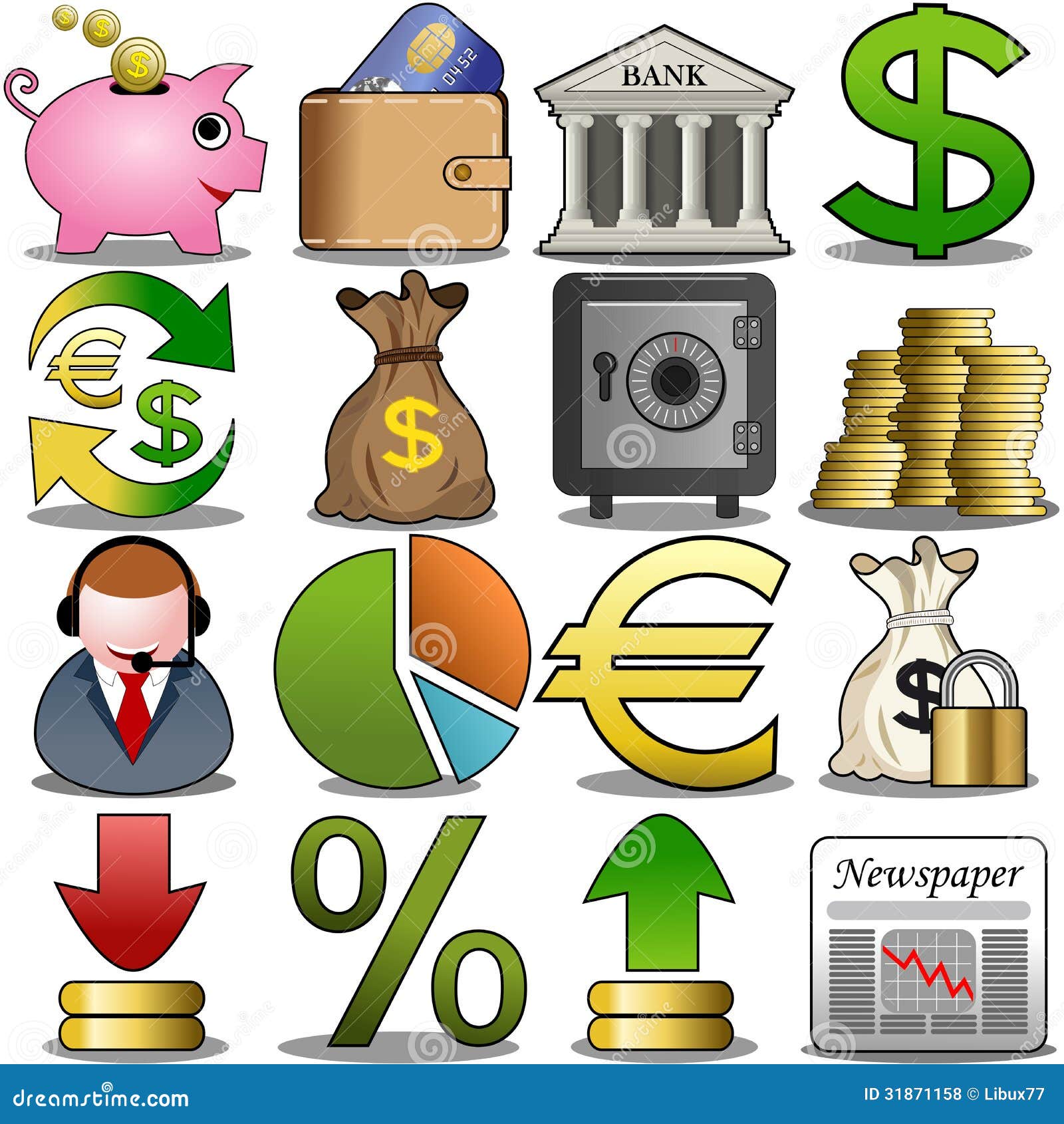 Insieme Dell'icona Di Finanza Illustrazione di Stock - Illustrazione di ...