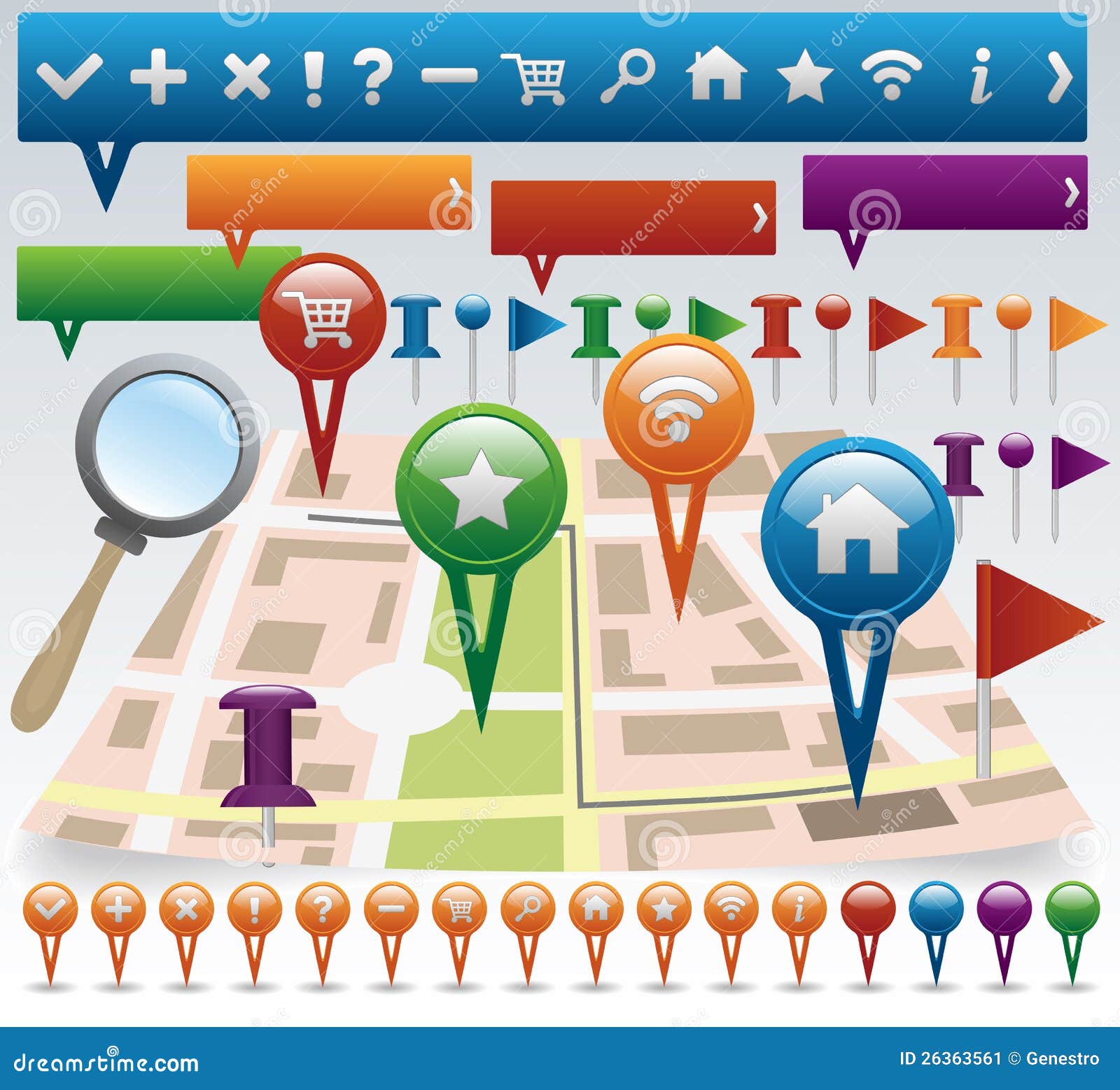 Insieme Dell'icona Di Percorso E Del Programma Illustrazione Vettoriale ...