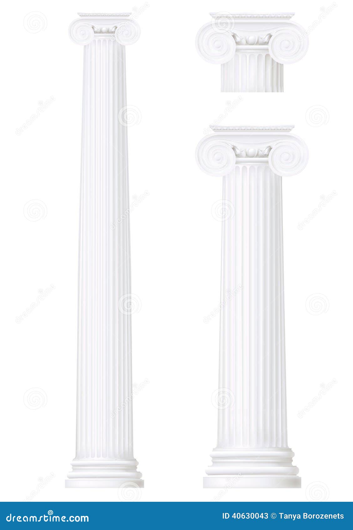 Insieme Della Colonna Ionica Illustrazione Vettoriale - Illustrazione ...