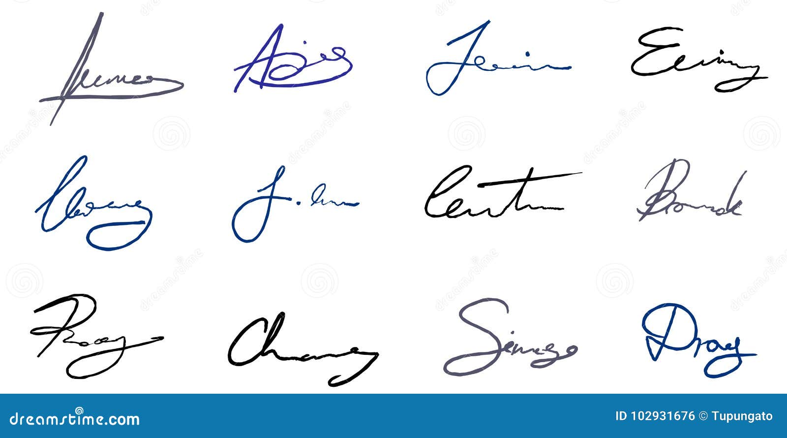 Insieme Della Firma Di Vettore Illustrazione Vettoriale - Illustrazione ...