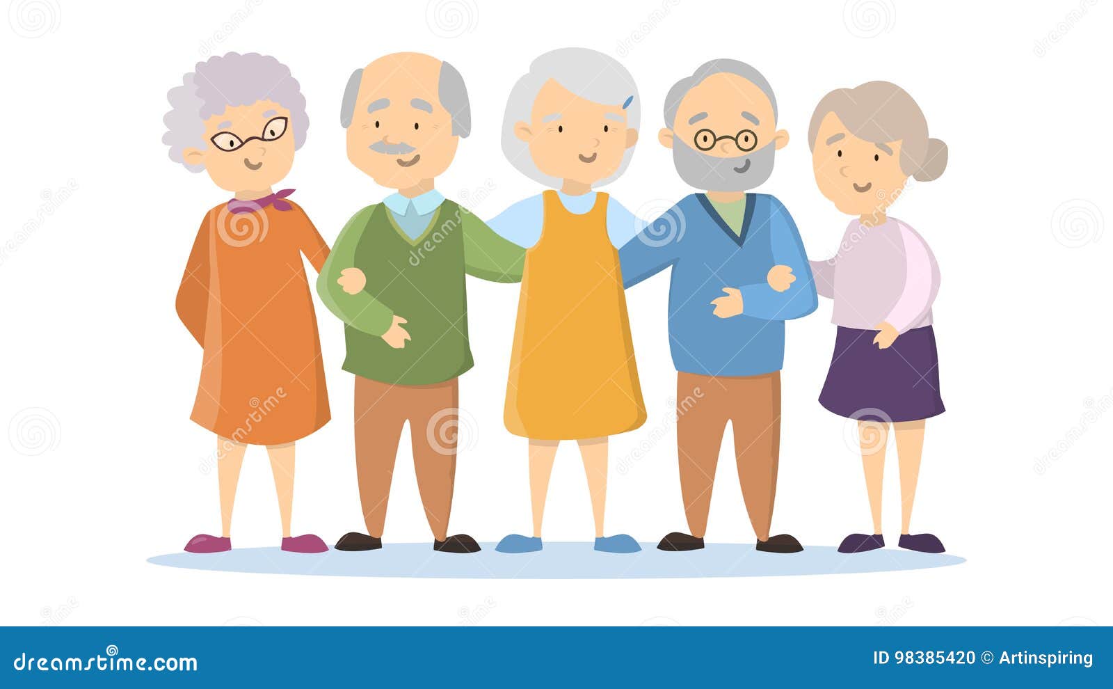 Insieme Della Gente Anziana Illustrazione Vettoriale - Illustrazione di ...