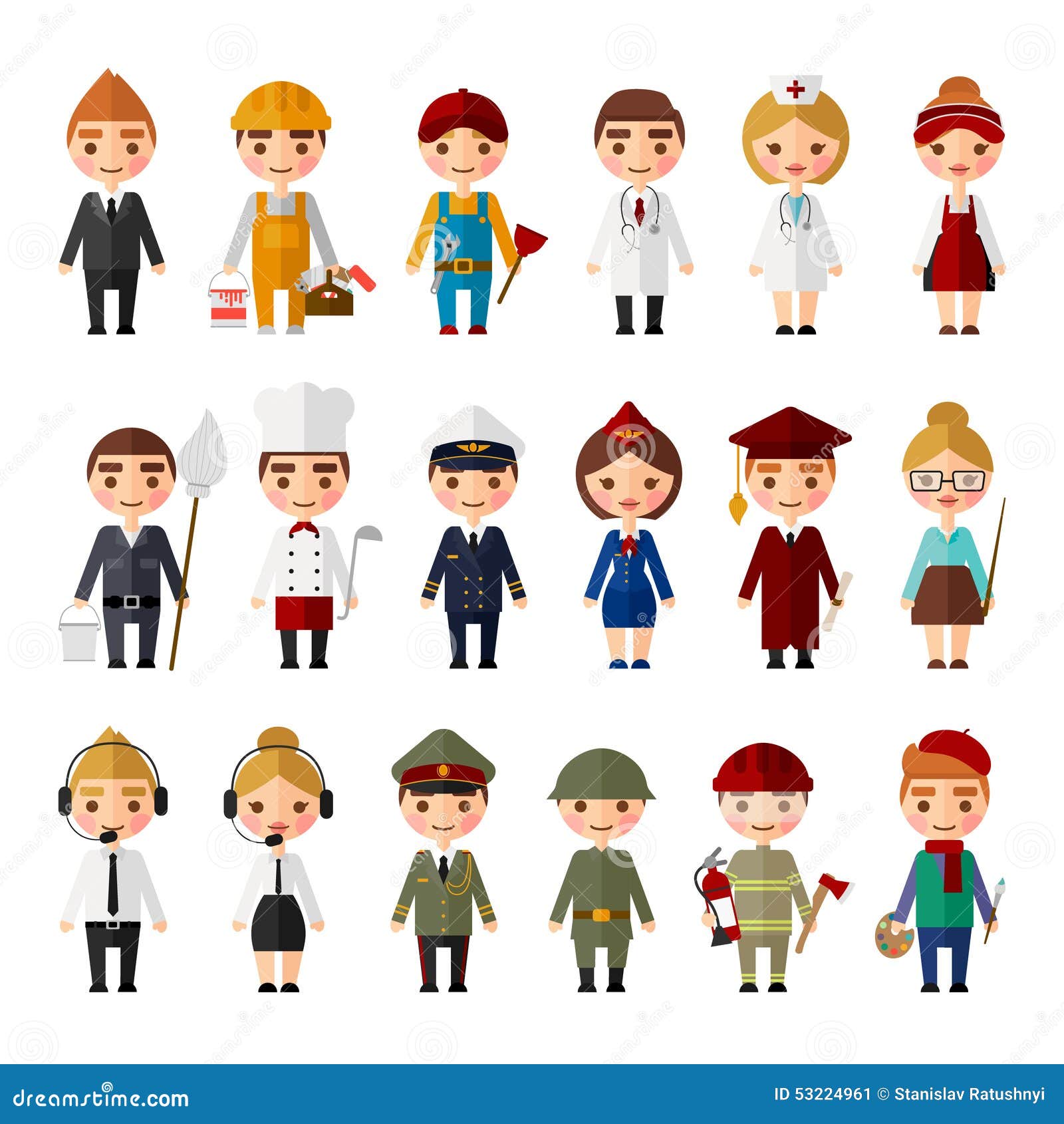 Insieme Della Gente Delle Professioni Differenti Illustrazione ...