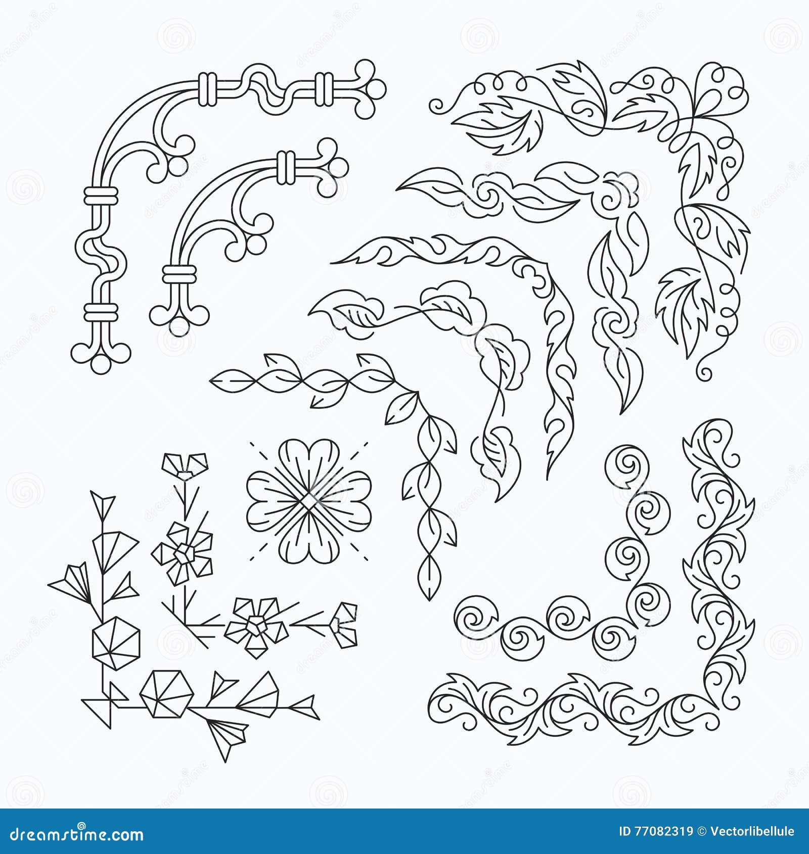 Insieme della linea angoli illustrazione vettoriale. Illustrazione di ...