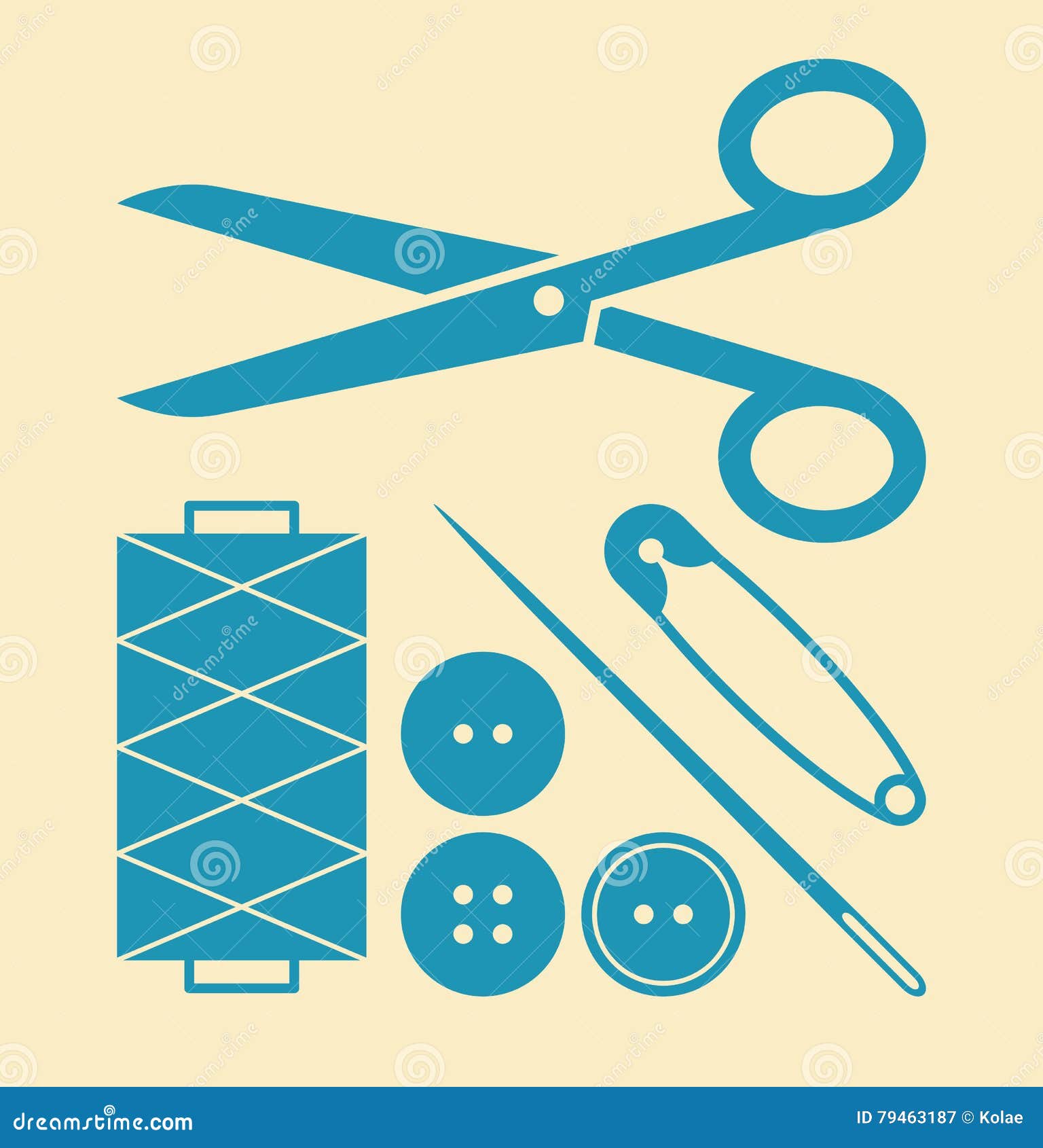 Insieme della merceria illustrazione vettoriale. Illustrazione di icona ...