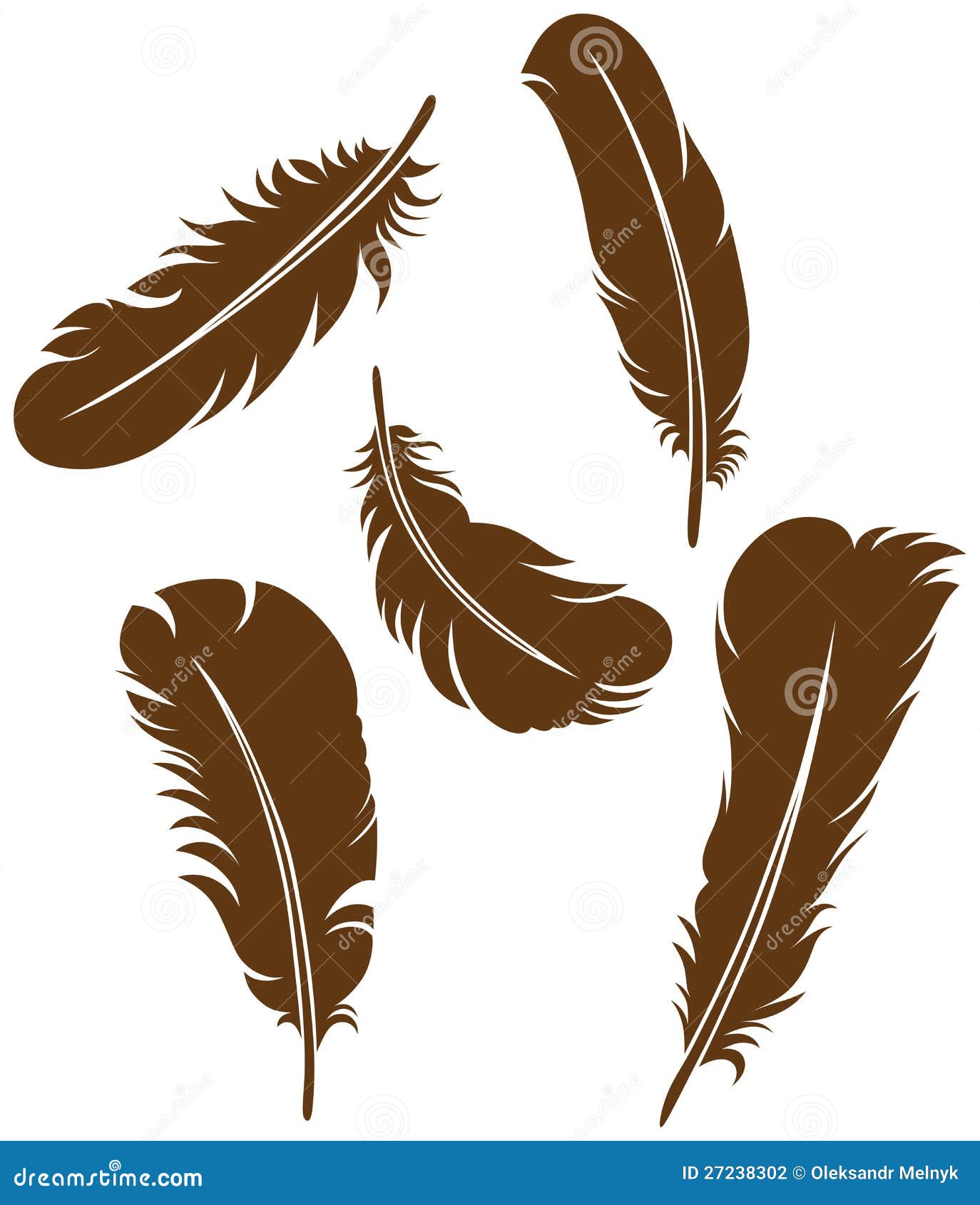 Insieme della piuma illustrazione vettoriale. Illustrazione di arte ...