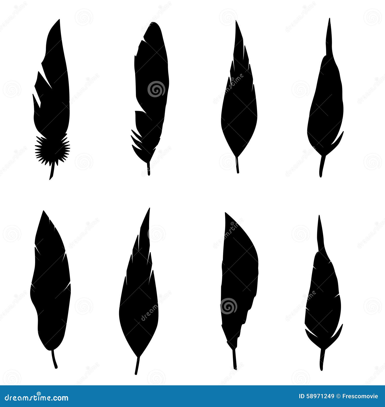 Insieme della piuma illustrazione vettoriale. Illustrazione di grafico ...