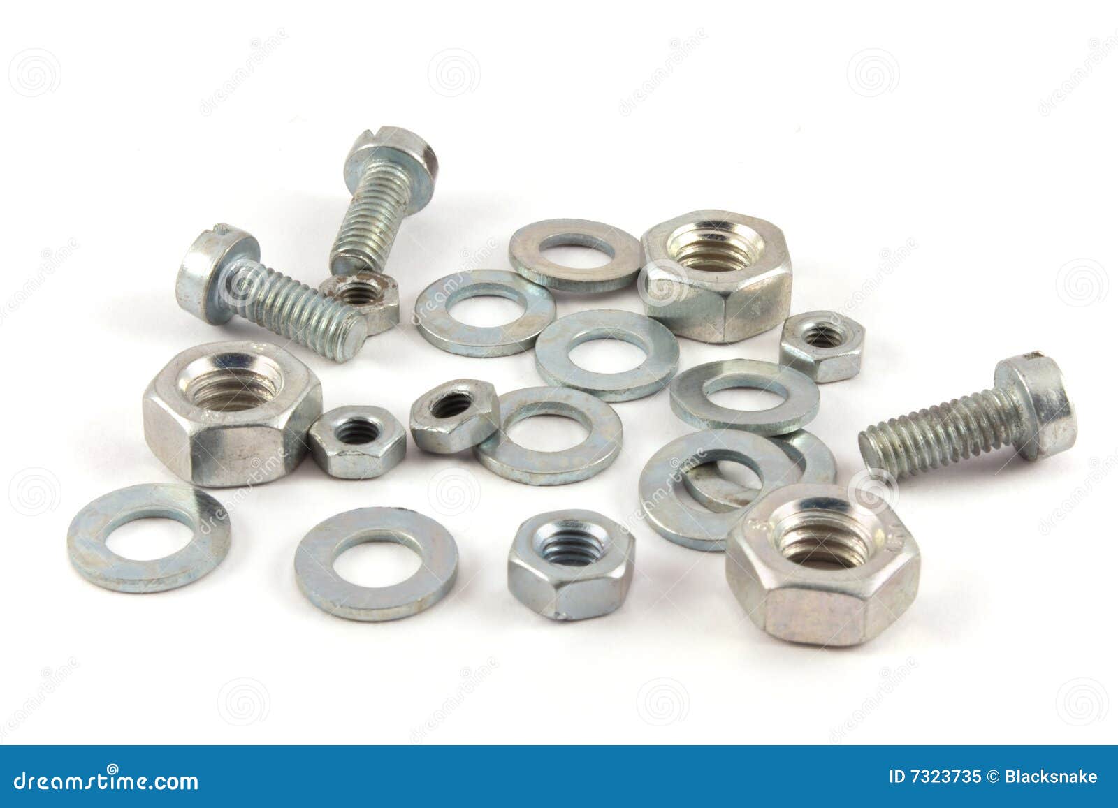 Insieme Della Vite, Noce, Bullone Immagine Stock - Immagine di piccolo ...