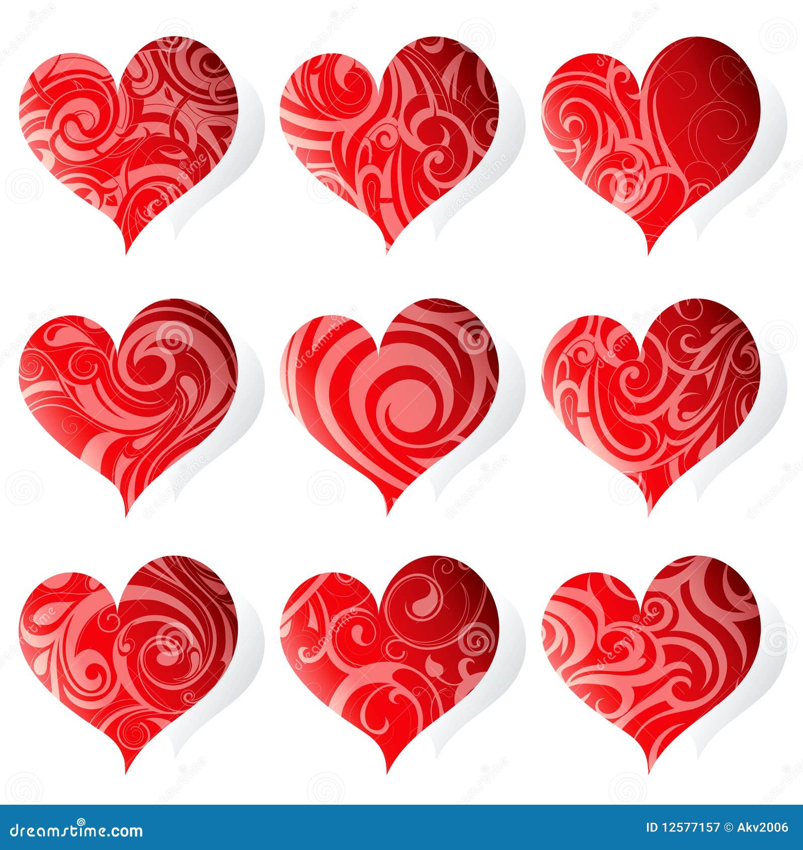 Insieme delle cuore-figure illustrazione vettoriale. Illustrazione di ...