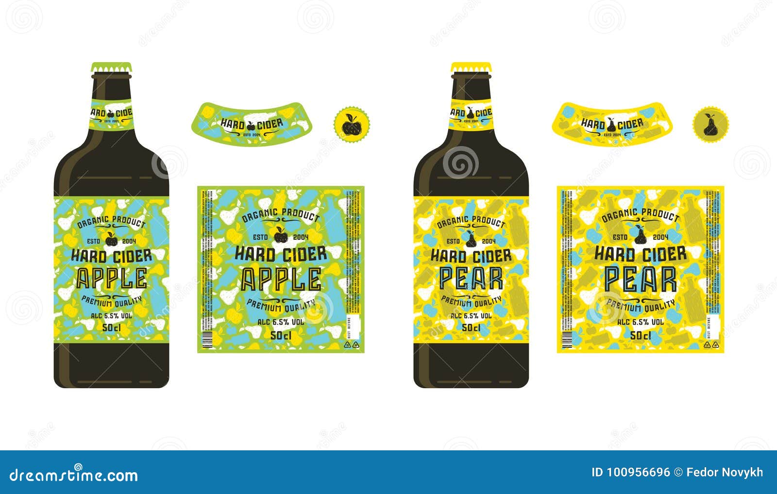 Insieme Delle Etichette Dei Modelli Per Sidro Illustrazione Vettoriale ...